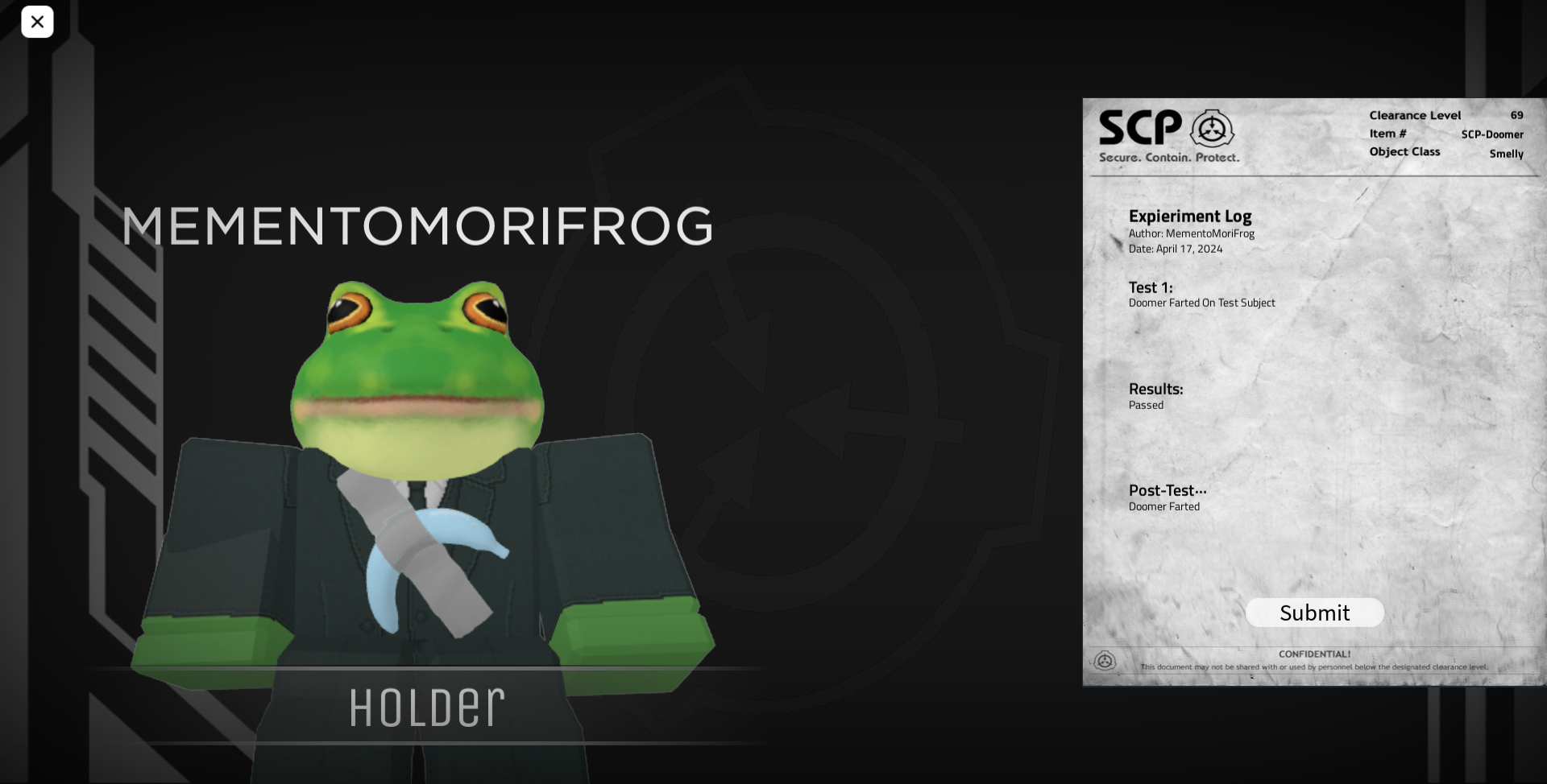 SCP Research Log System