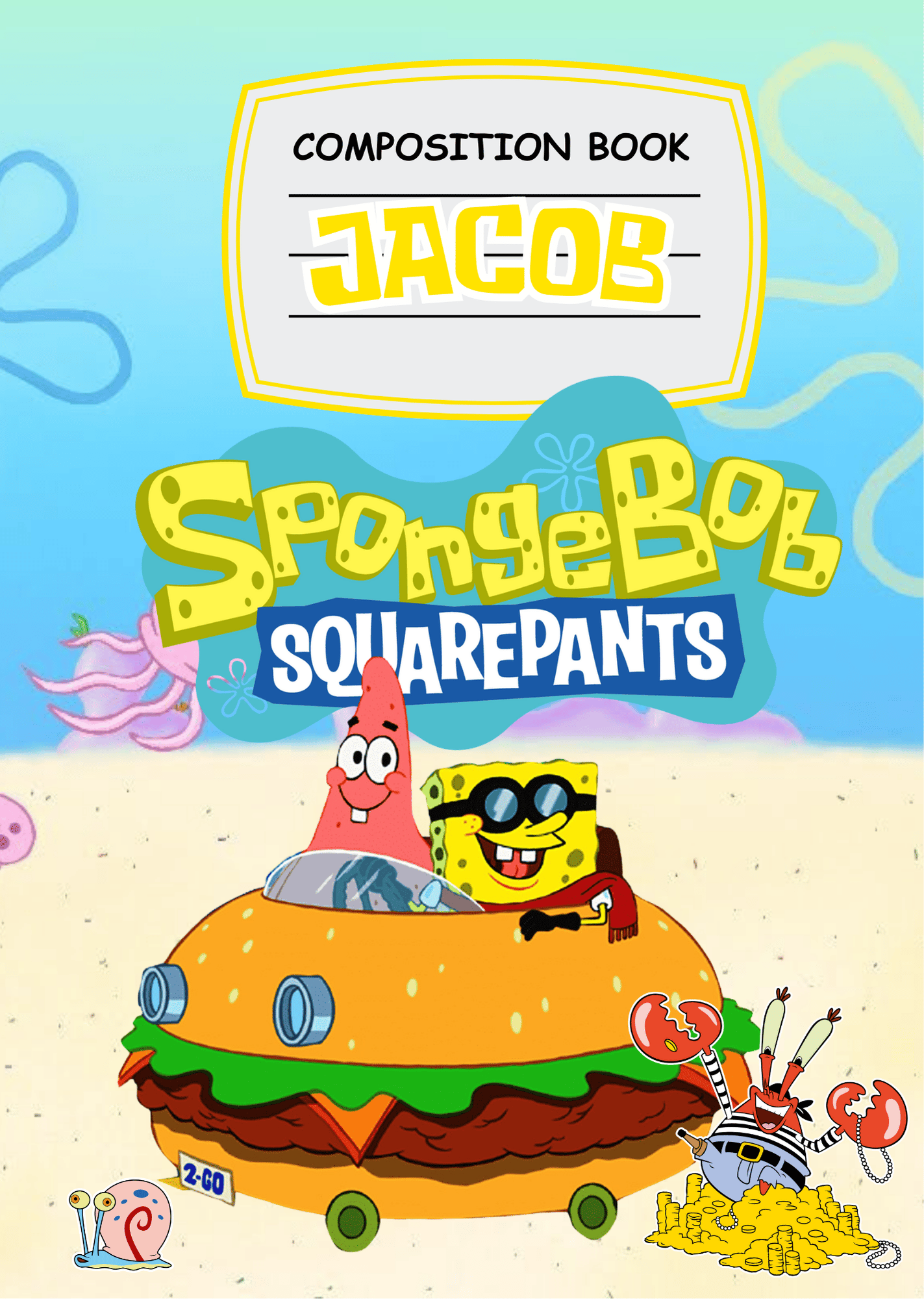 SpongeBob #2 Digital Journal Cover Editable - Payhip