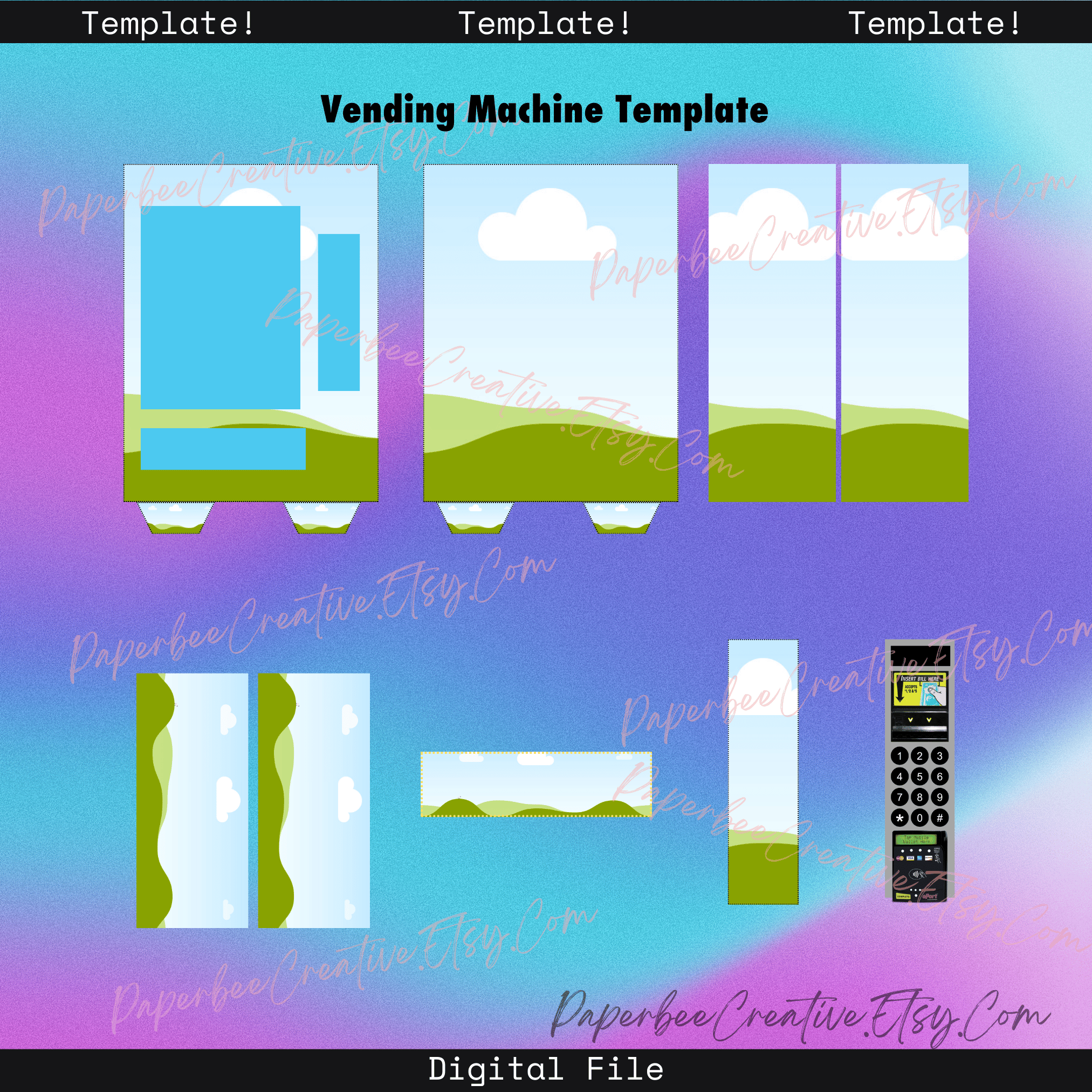 Paper Bee Design Studios - Vending Machine Templates