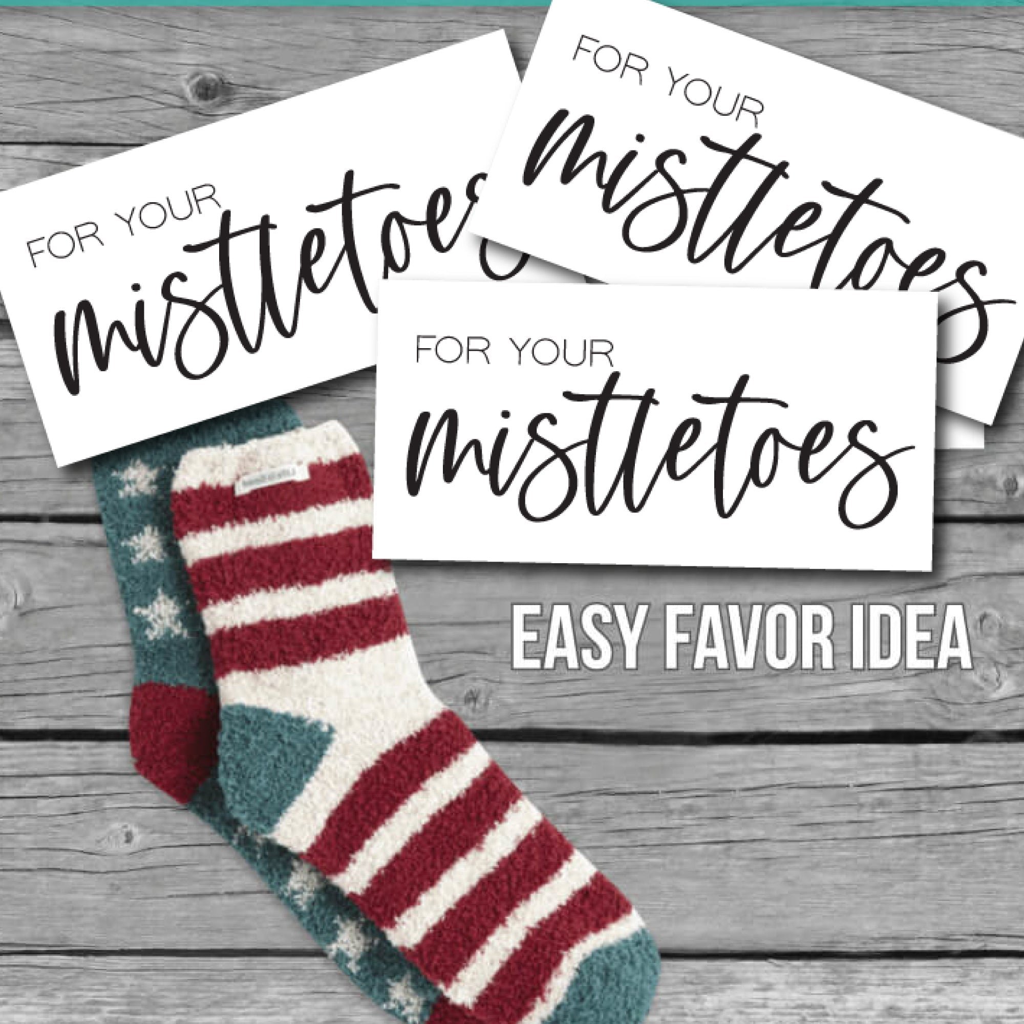 Printable Christmas Gift Tags, For You Mistletoes Favor Tags - 2" x 1" Tags
