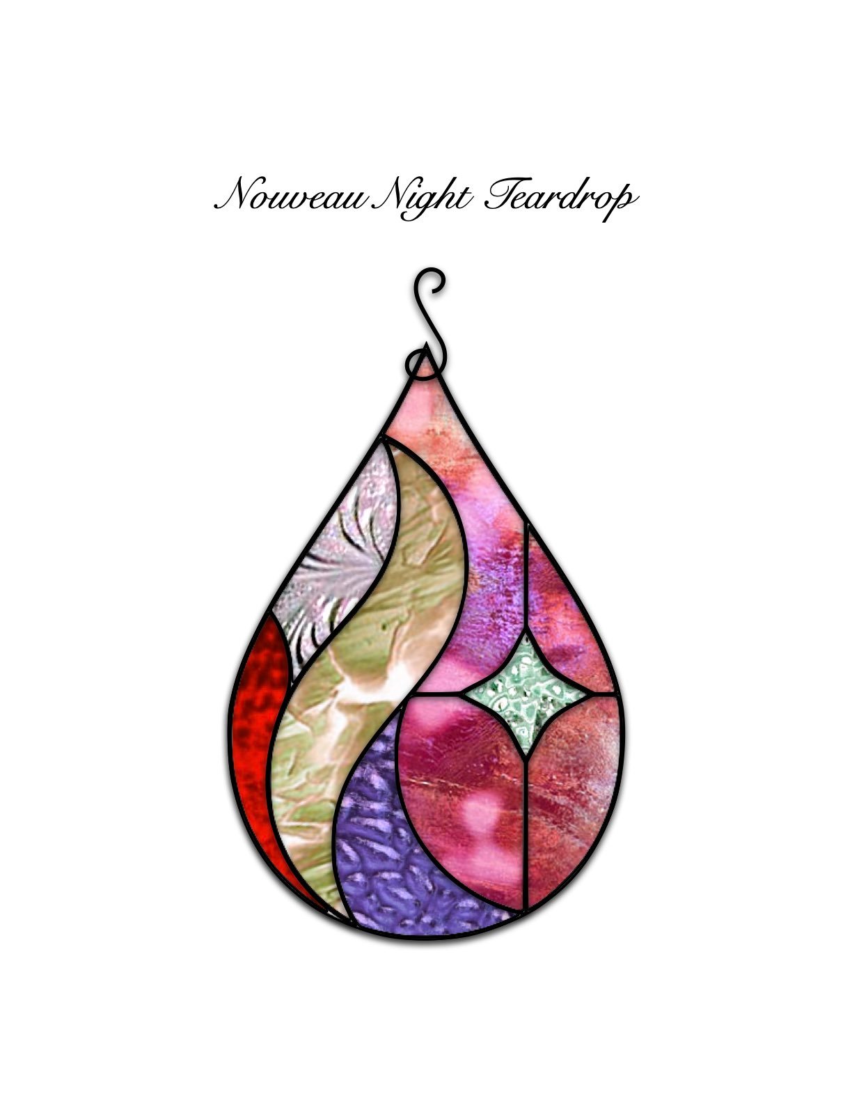 Nouveau Night Teardrop Stained Glass Pattern