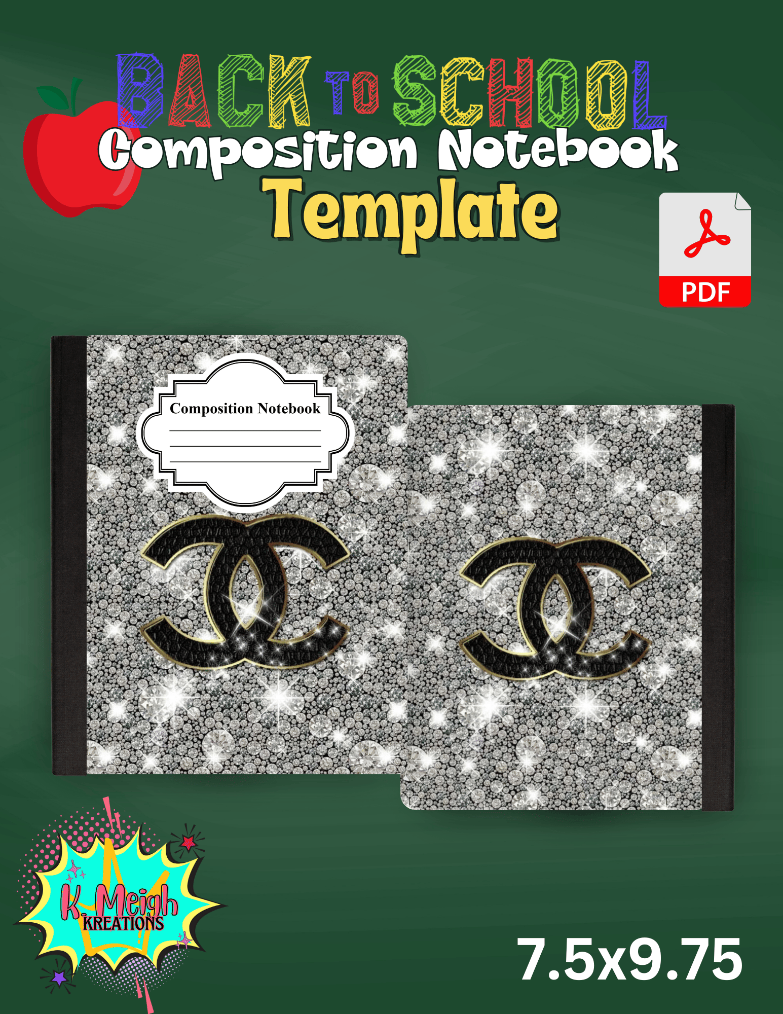 Editable Themed Composition Notebook Template PDF File - Payhip