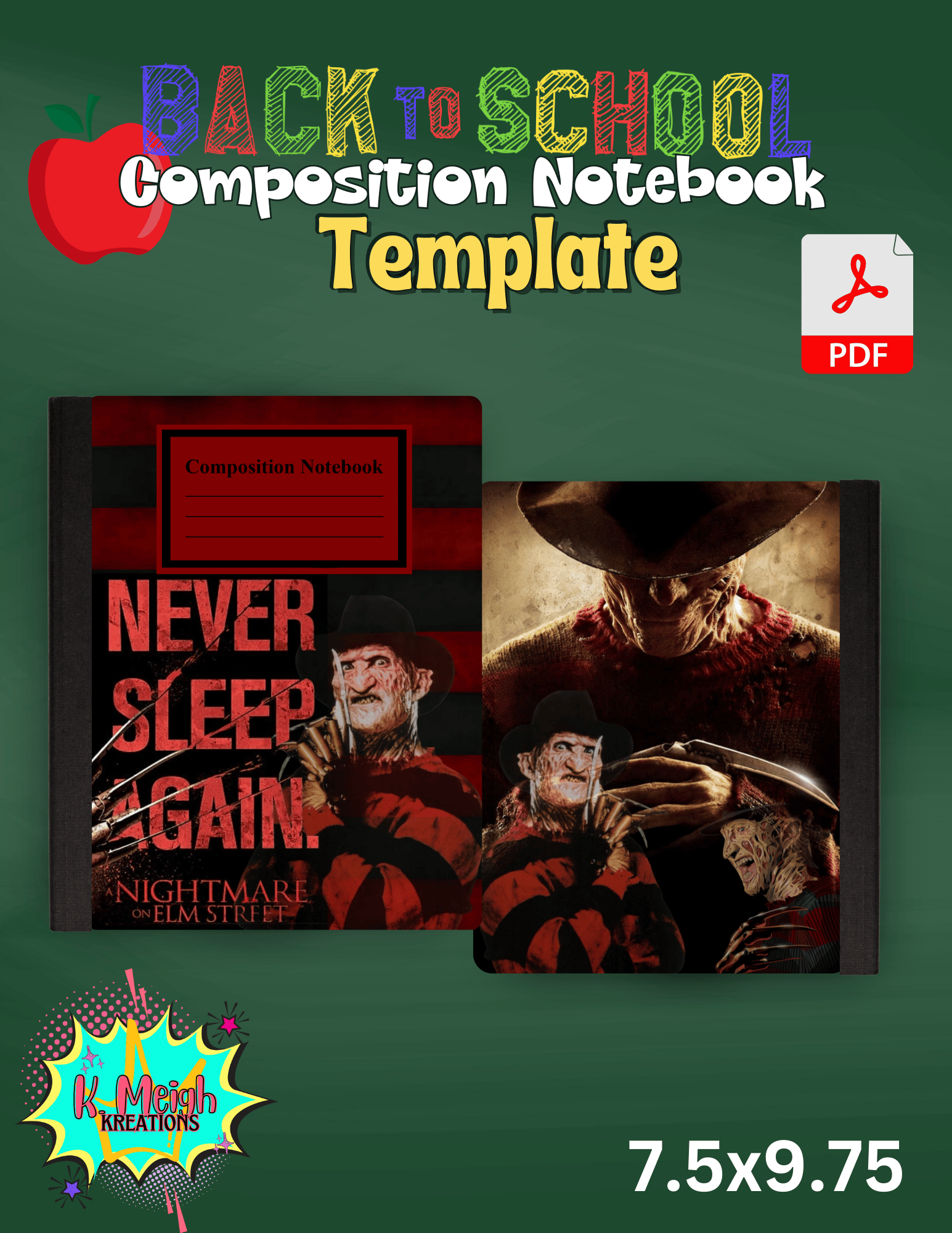 Editable Themed Composition Notebook Template PDF File - Payhip