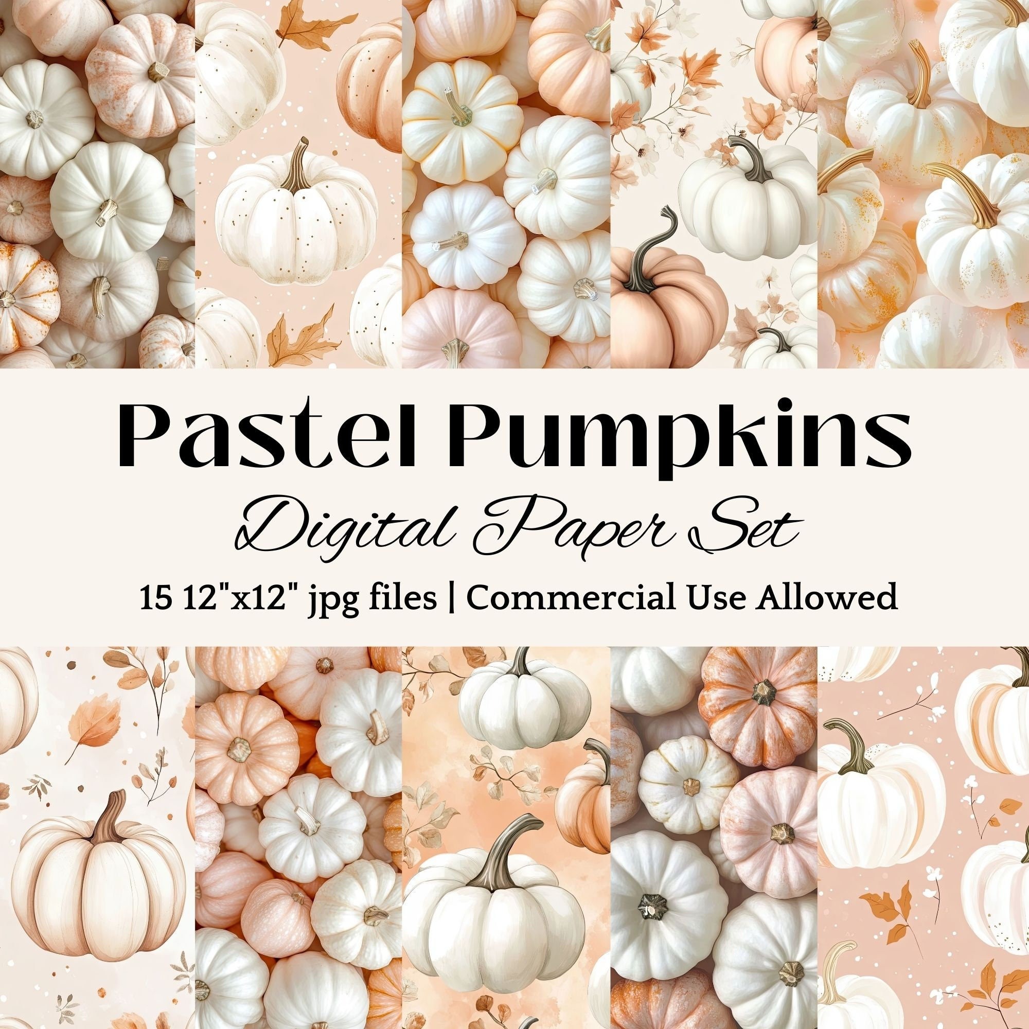 Pastel Pumpkin Digital Paper Set - Payhip
