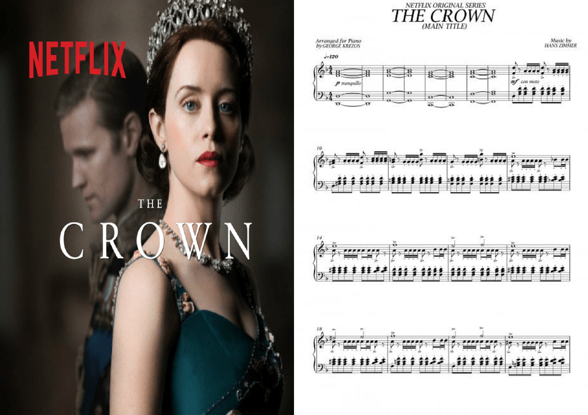 THE CROWN (2016 NETFLIX TV SERIES) Main Title - Hans Zimmer (Piano ...