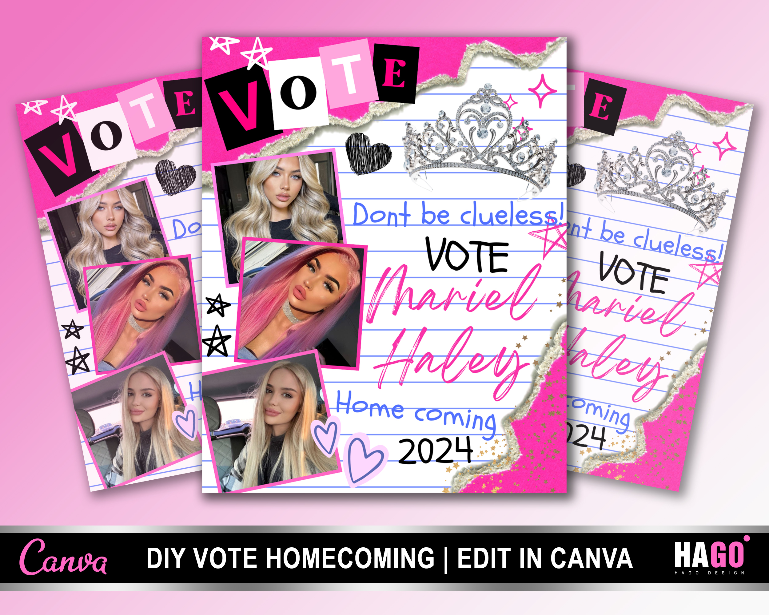 Vote Homecoming Queen Flyer, Homecoming Campaign Flyer, HOCO Flyer ...