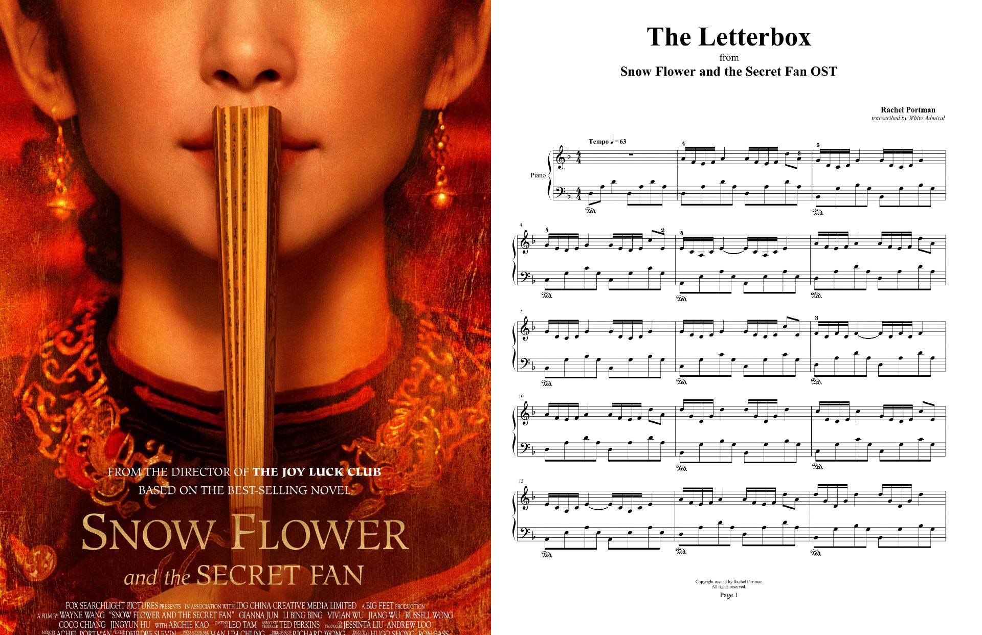 Snow Flower and the Secret Fan - The Letterbox - Rachel Portman