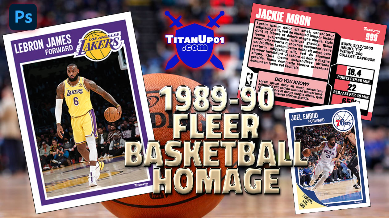 1989-90 Fleer Basketball Homage Photoshop PSD Templates