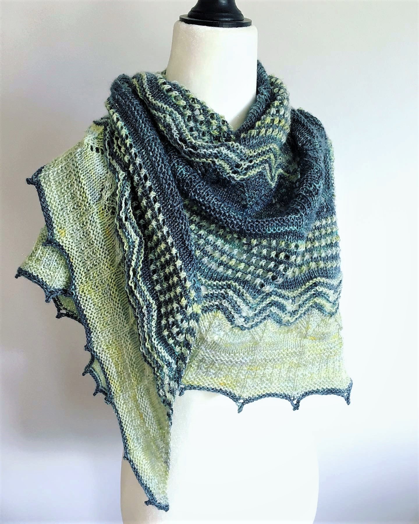 Upon-A-Shore - triangular symmetrical shawl