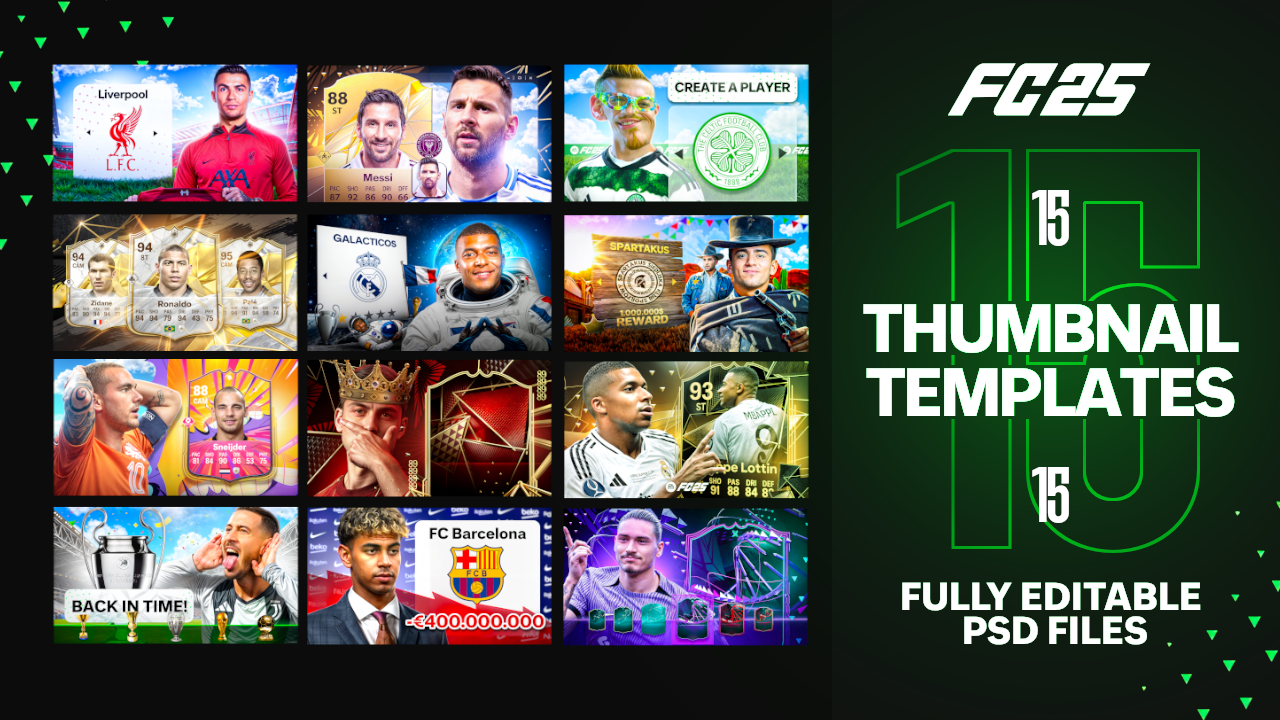 FC26 GFX PACK - 100 THUMBNAIL TEMPLATES - Payhip