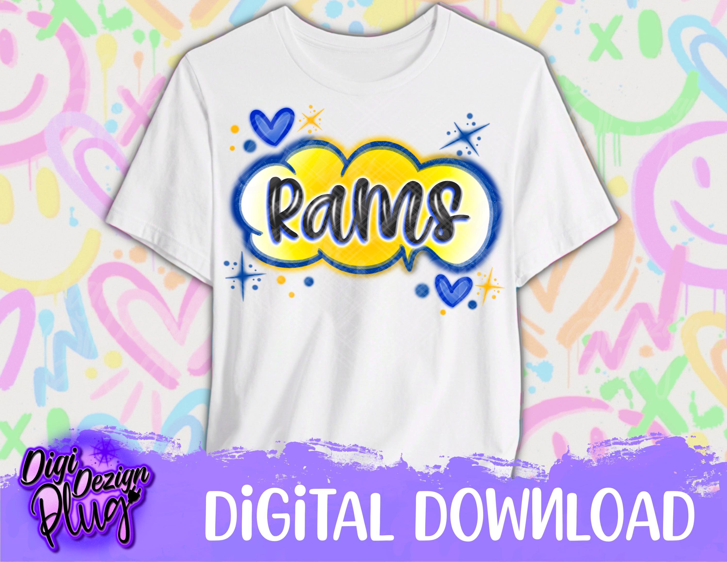 Rams Png- Rams School Spirit Airbrush Png- Rams Blue and Yellow Png ...