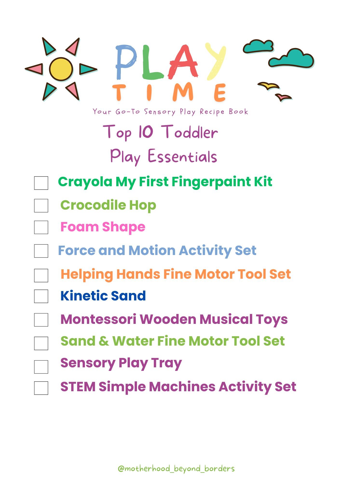 Toddler Play Checklist - Payhip