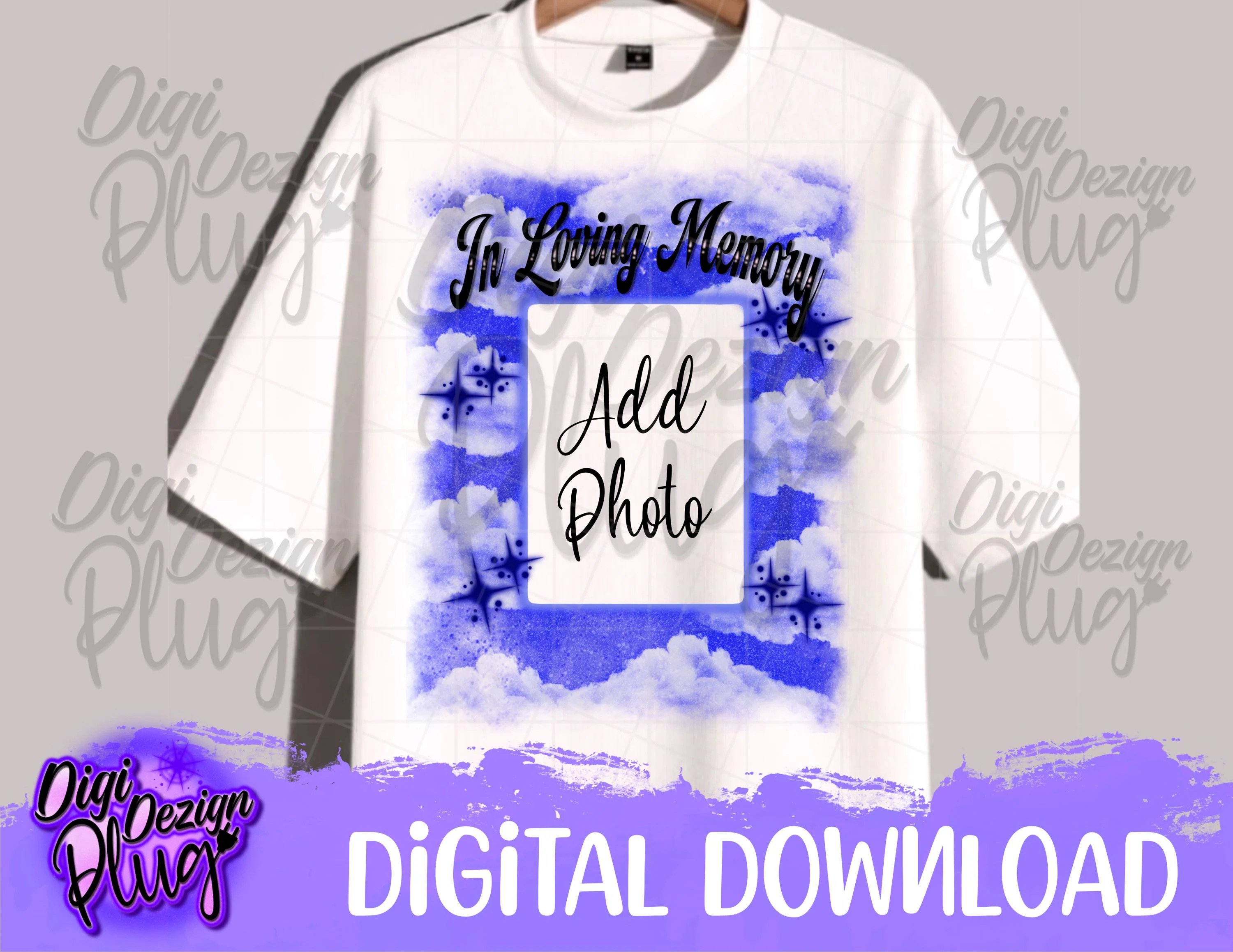 Blue In Loving Memory Airbrush Png- Memorial Png- In Loving Memory Template -Png - Digital ...