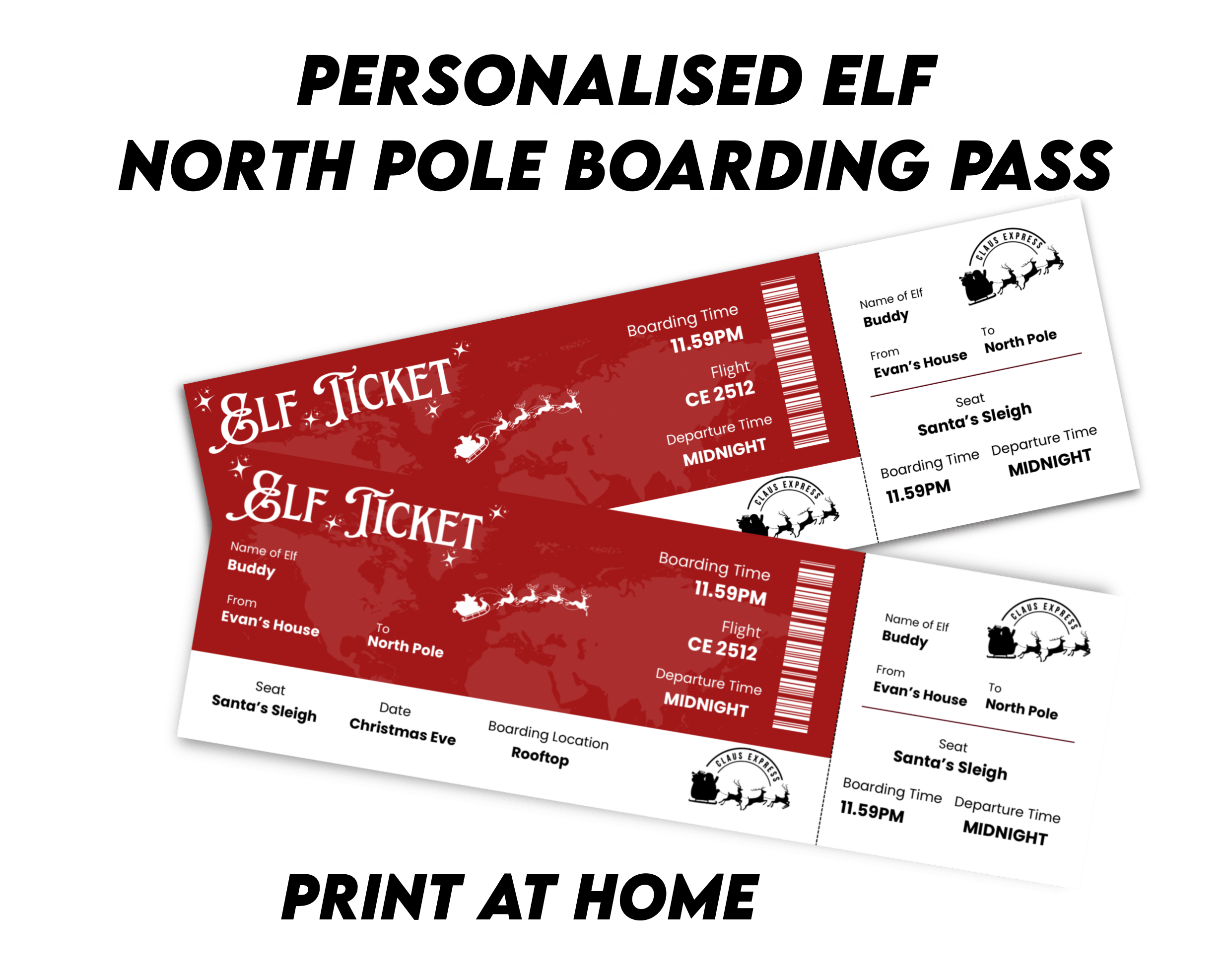 Personalised North Pole Elf Boarding Pass - Payhip