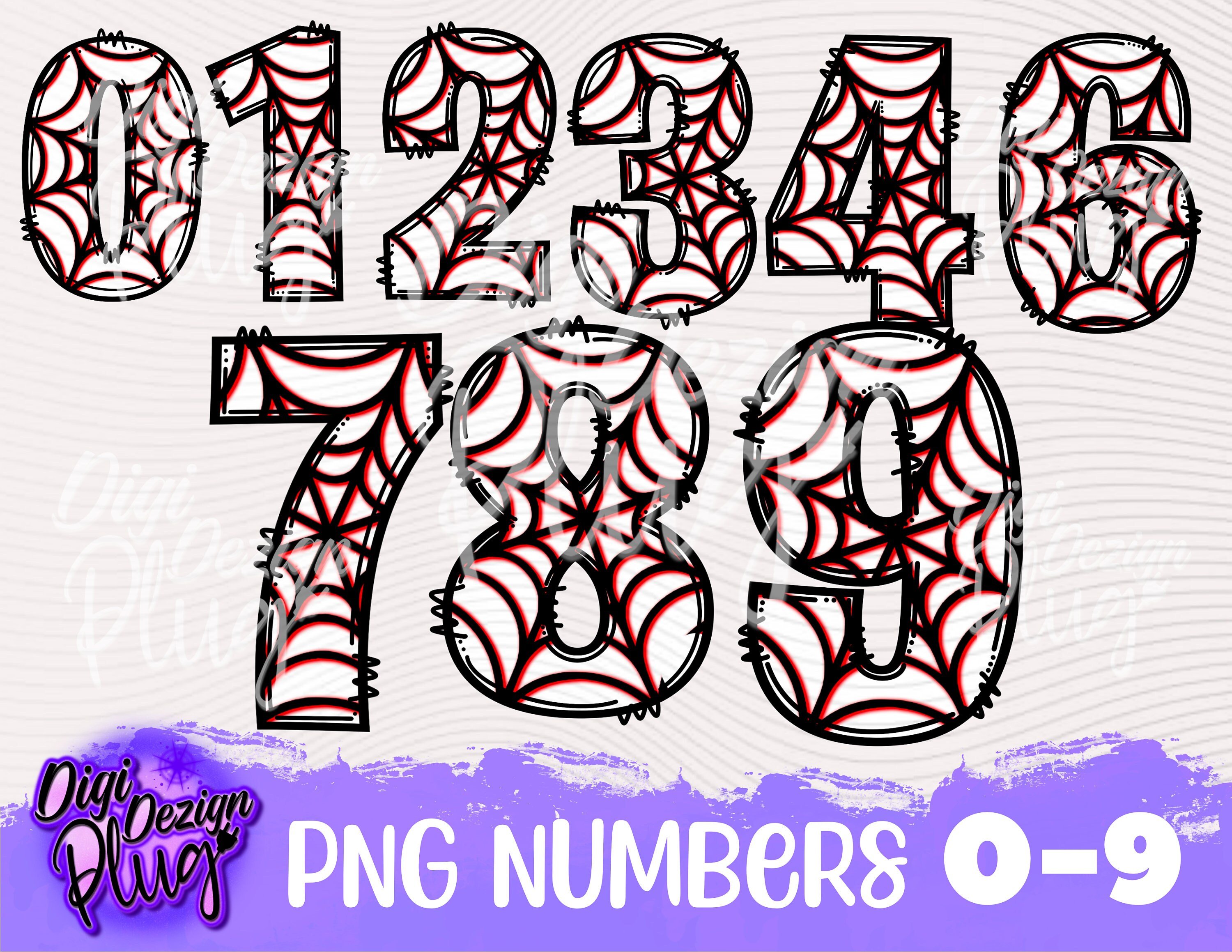 Spiderweb Numbers PNG- spider web numbers 0-9 Png-spider Number Clipart ...