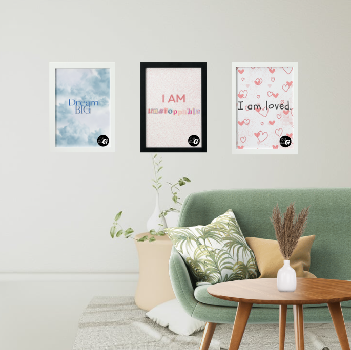 Motivational Digital Wall Art Bundle - Dream Big, I Am Unstoppable, I ...