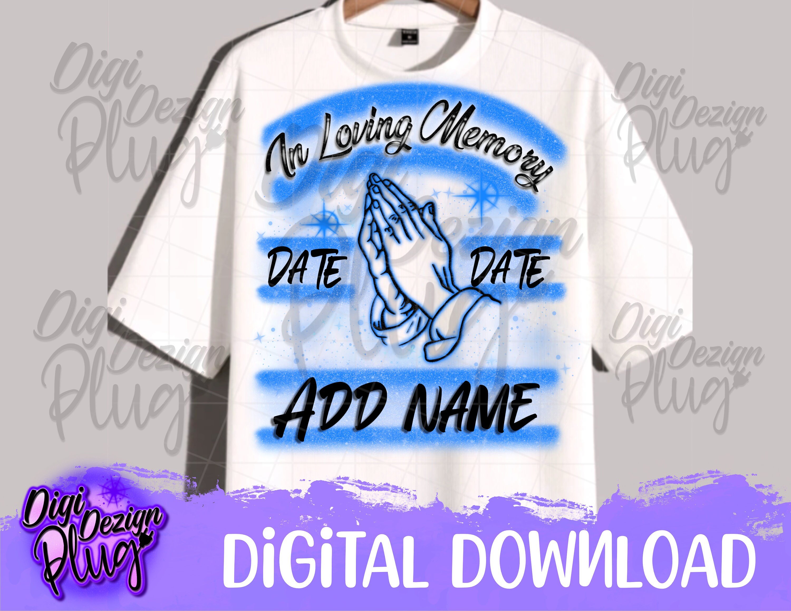 Blue In Loving Memory Airbrush Png- Memorial Png- In Loving Memory ...