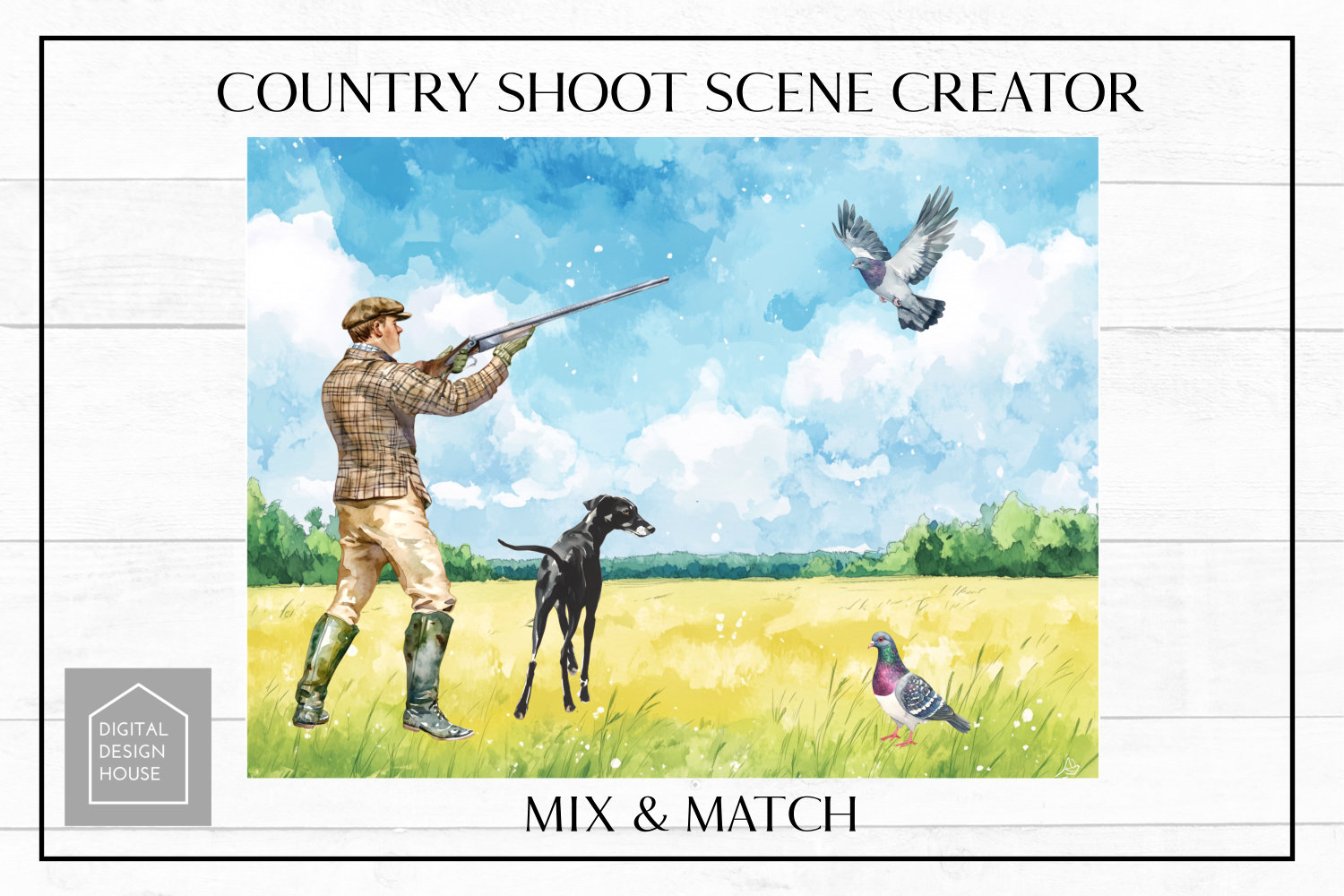 COUNTRY SHOOT SCENE Builder Mix & Match Characters Backgrounds & Dogs ...