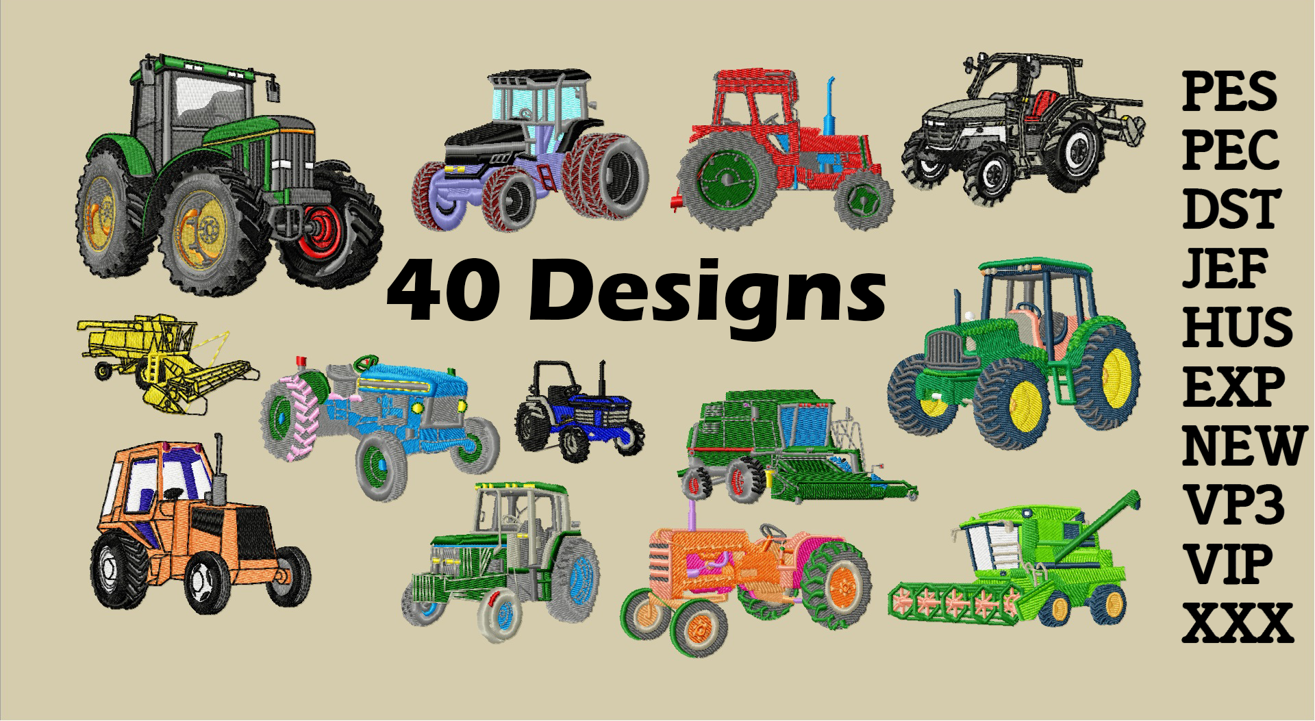 Tractors machine embroidery designs, 40 Tractors machine embroidery ...