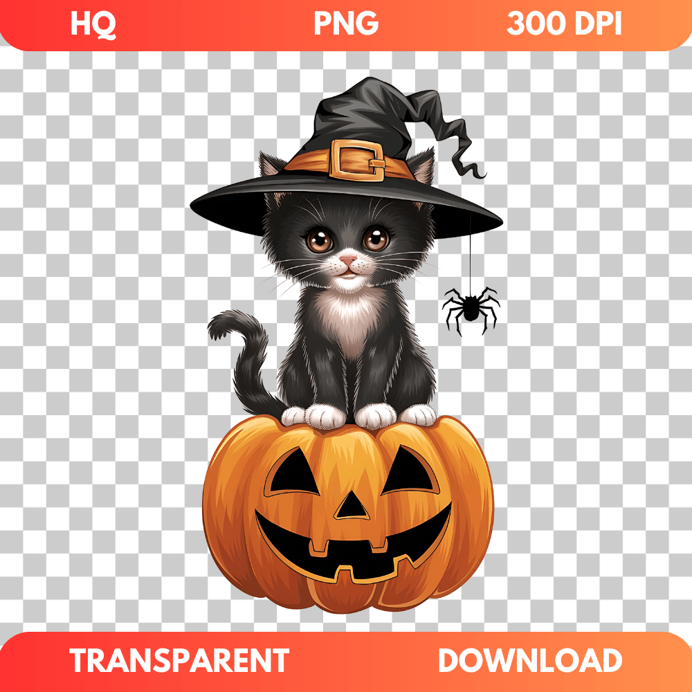 12 Cute Halloween Black Cat Clipart Pack Download - Payhip