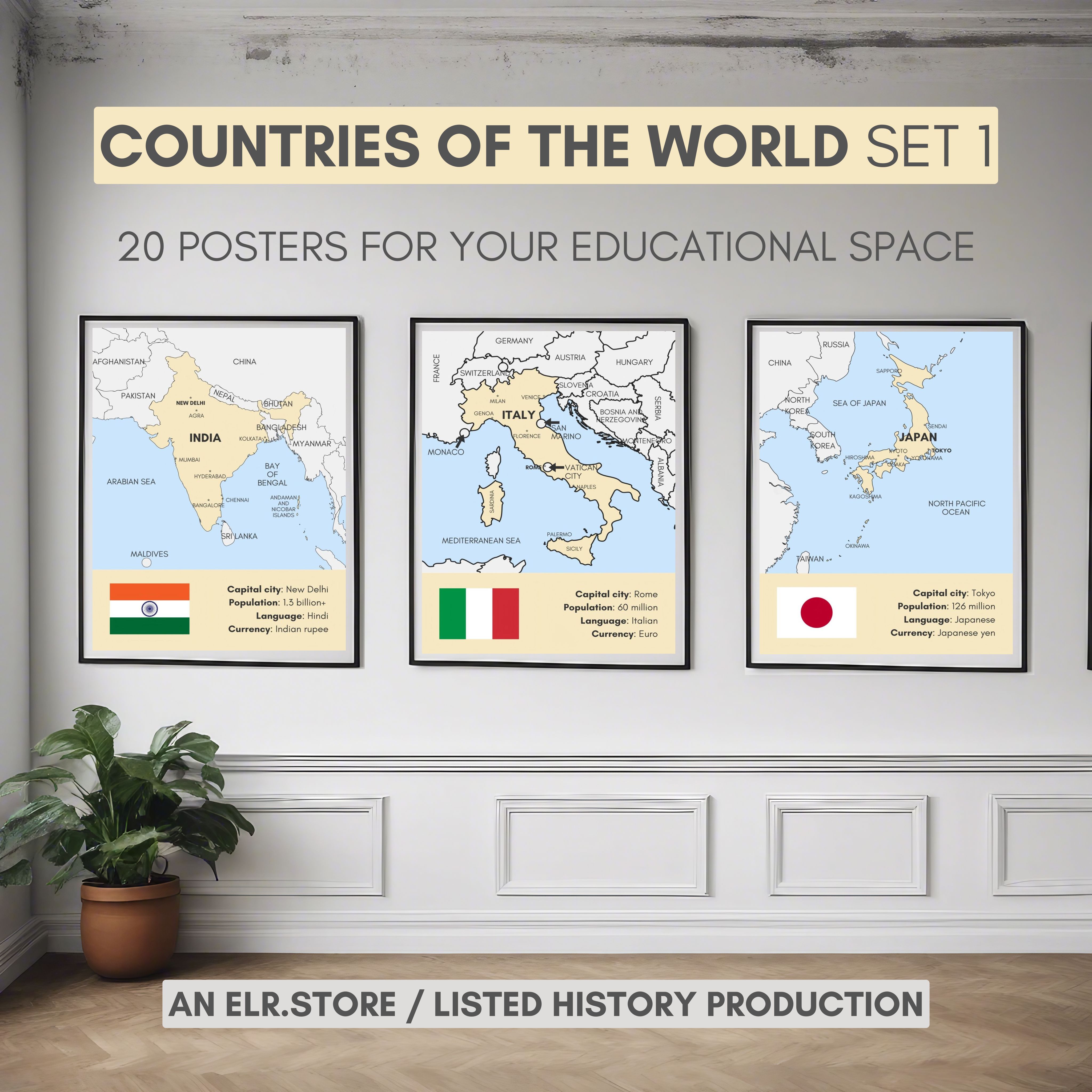 Posters: Countries of the World, Set 1 (20 printable posters) - Payhip