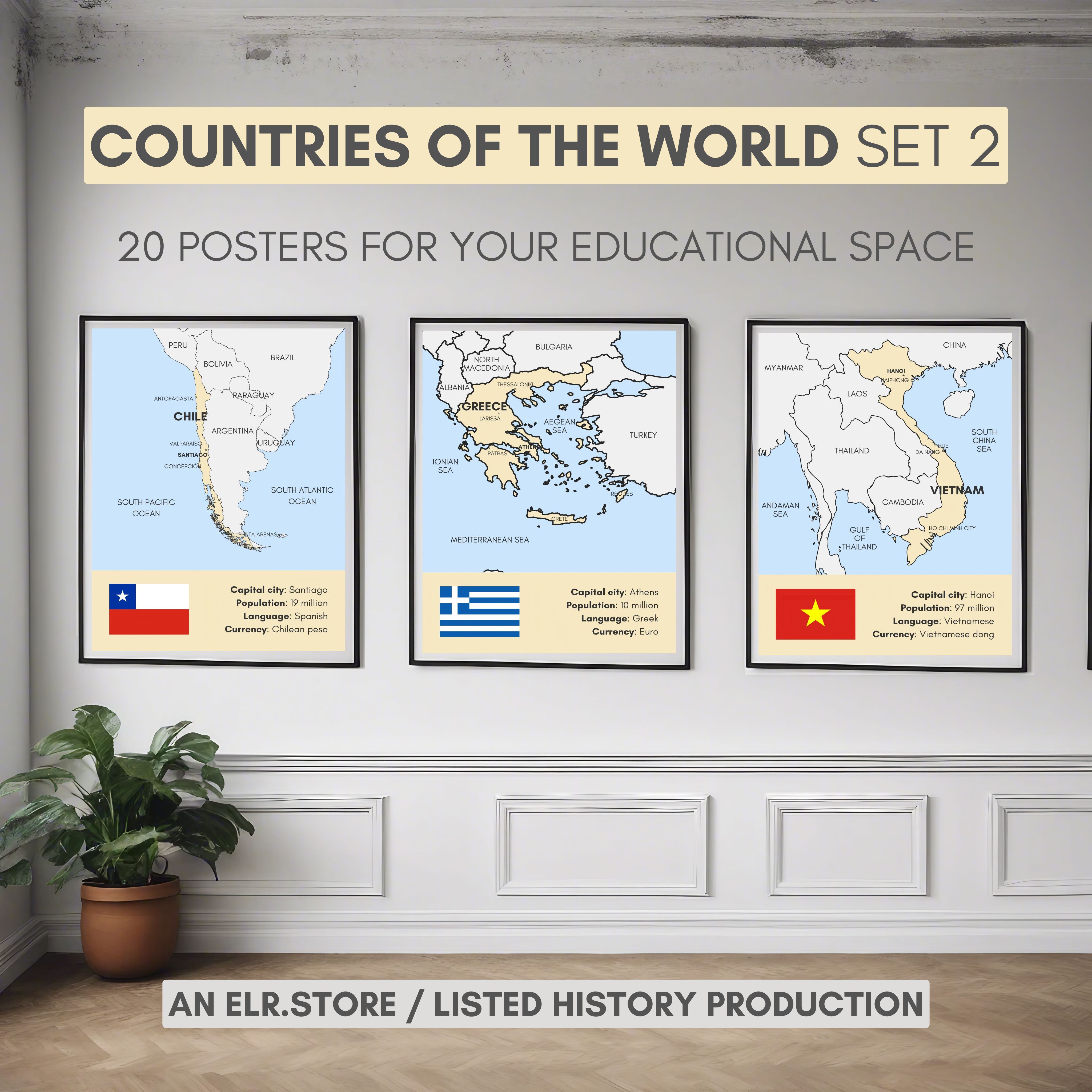 Posters: Countries of the World, Set 2 (20 printable posters) - Payhip