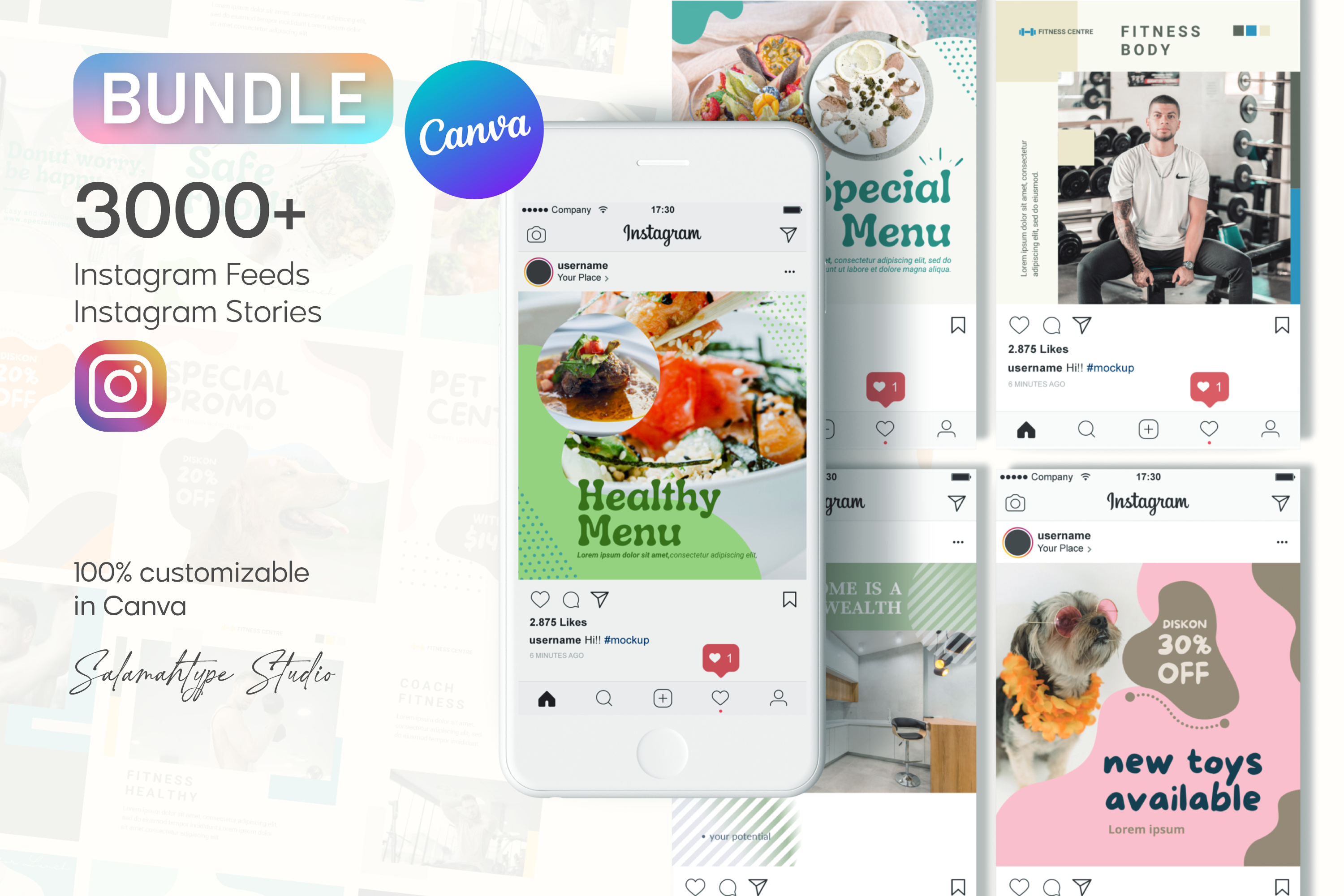 Bundle 3000 Instagram Feeds and Stories Canva Templates - Payhip
