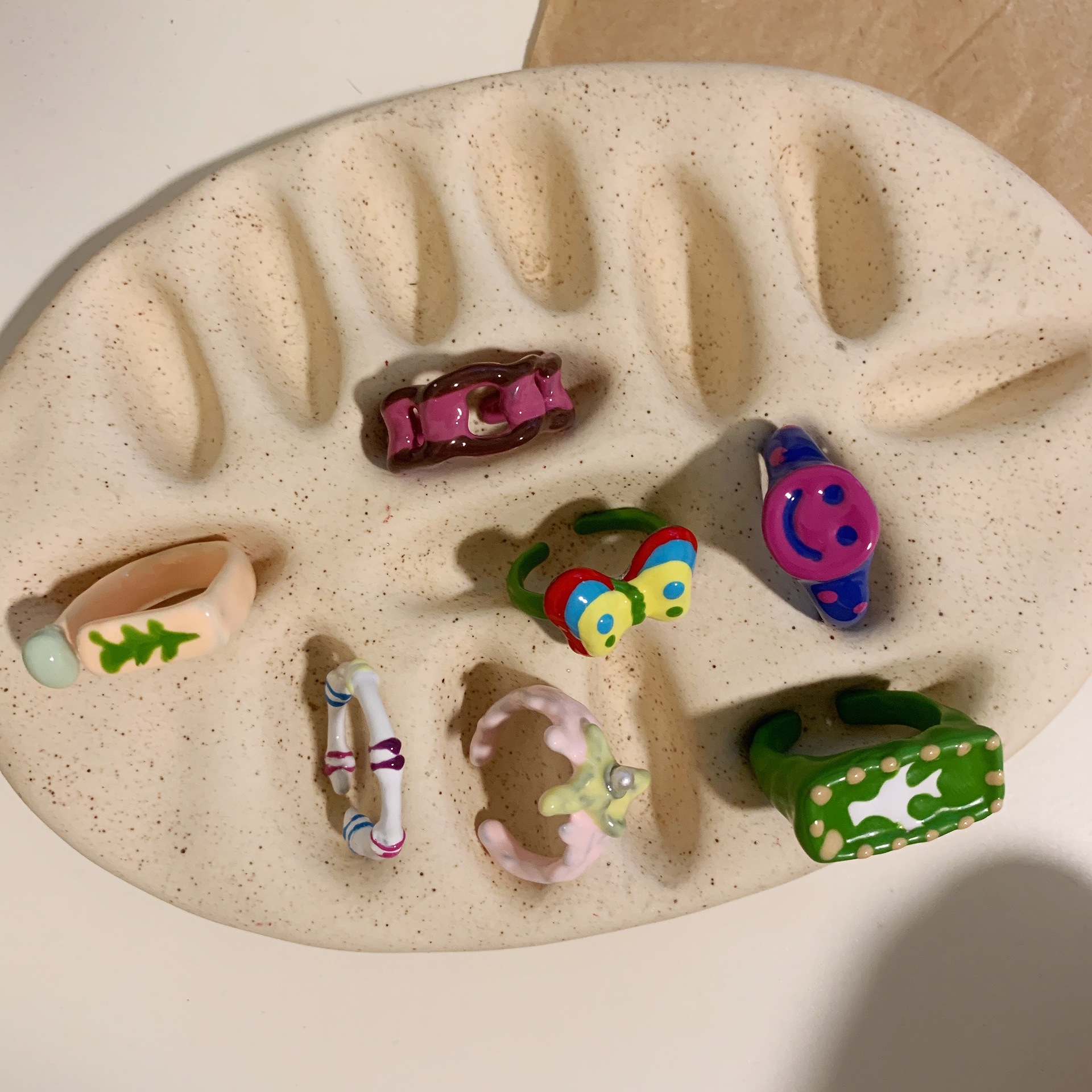Handmade funky playful kidcore dripping oil enamel soft pottery ...
