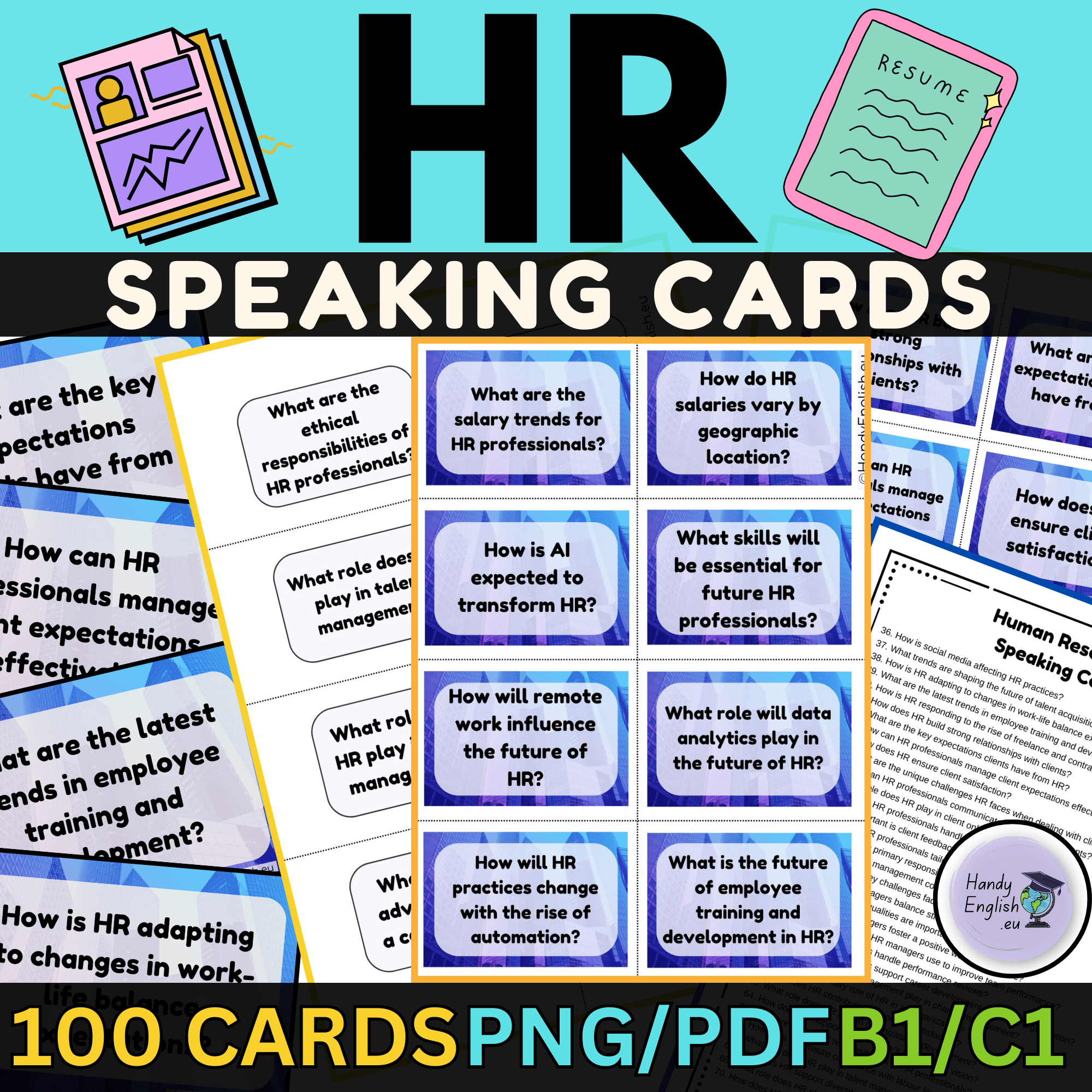 HR Human Resources Business English Speaking Cards ESP - Payhip