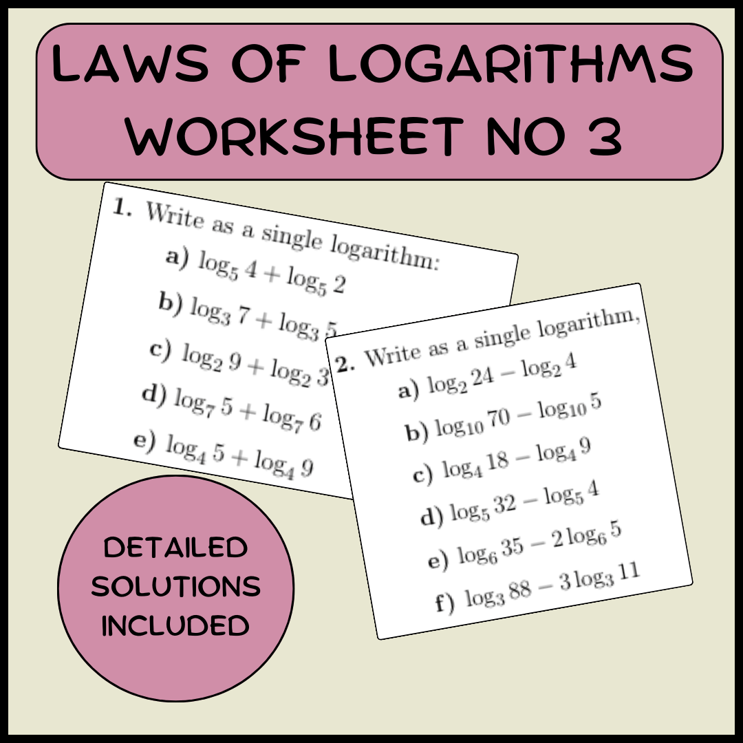 Logarithms Worksheet