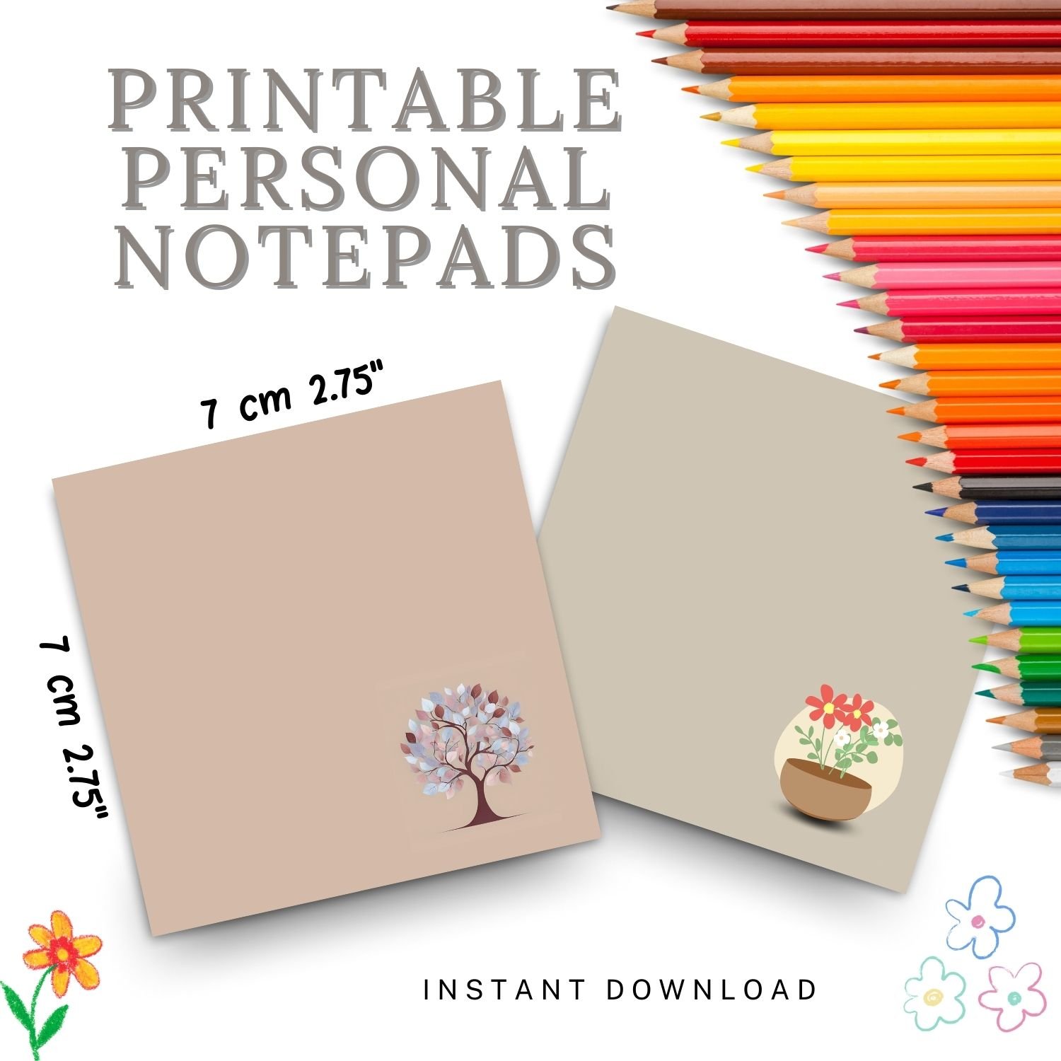 Ready-to-Print Notepads: 6 Designs for Instant Use Printable Notepads ...