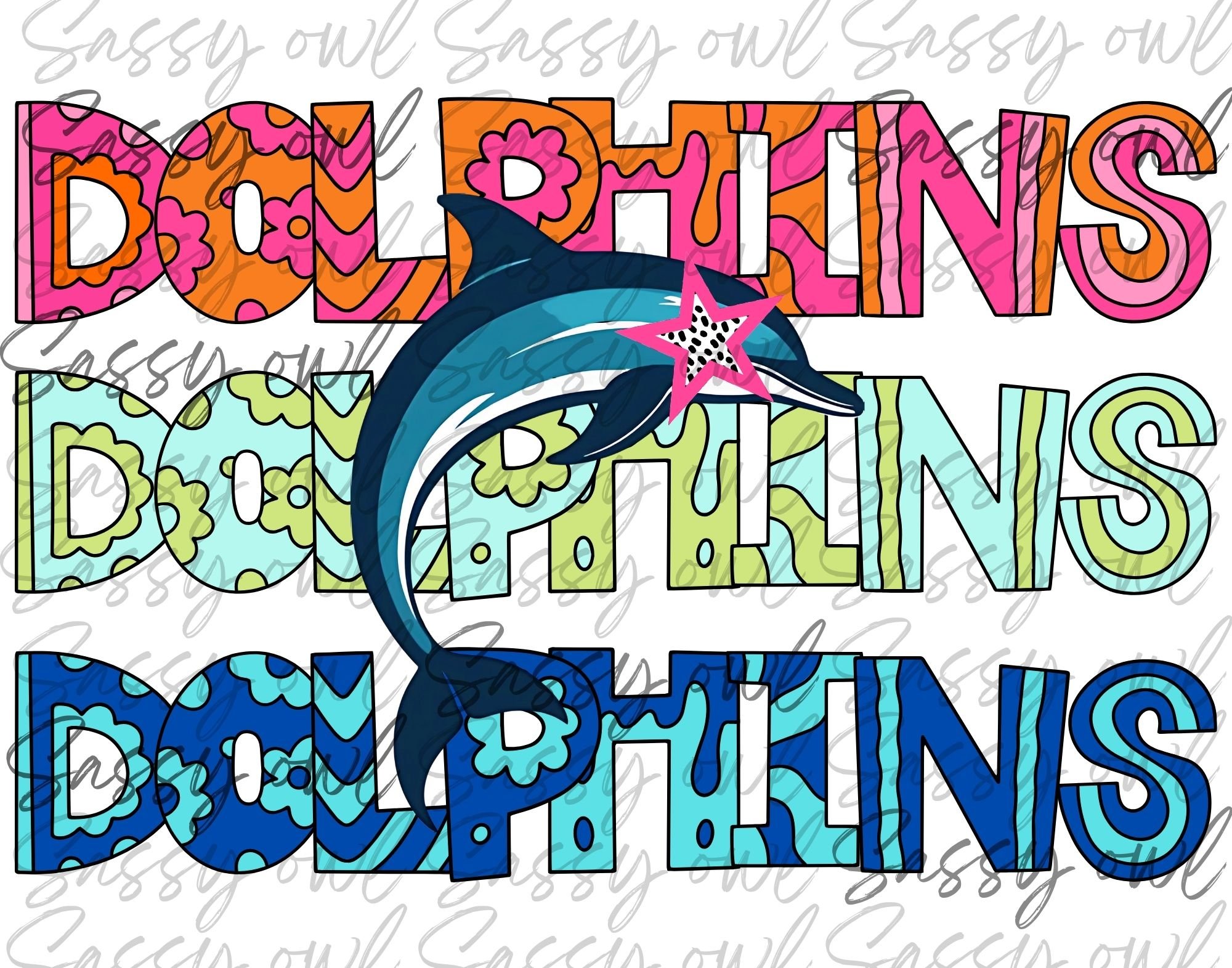 Dolphins Preppy Design - Payhip