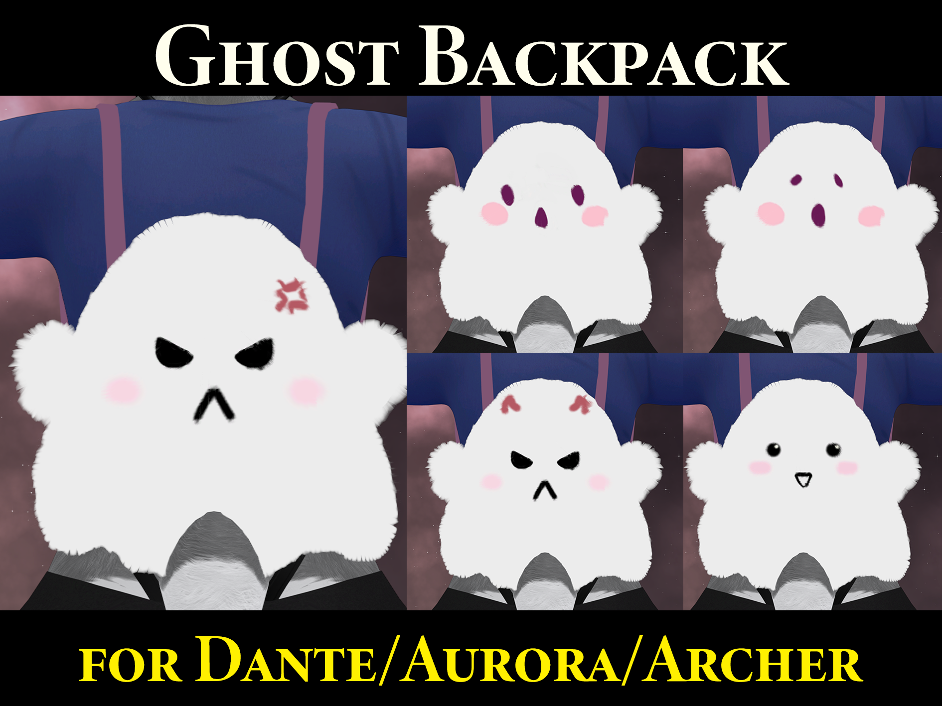 Ghost BackPack (w/𝐛𝐥𝐞𝐧𝐝𝐬𝐡𝐚𝐩𝐞 𝙚𝙖𝙨𝙮 𝙨𝙚𝙩 𝙪𝙥) - Payhip