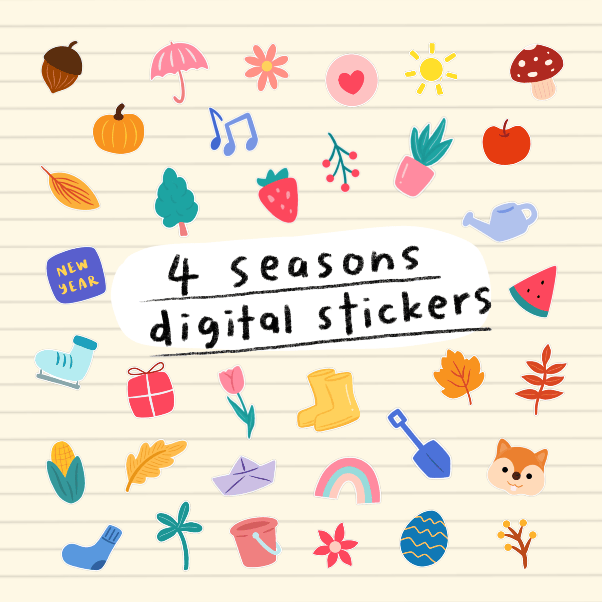Four Seasons Digital Planner Stickers - Payhip