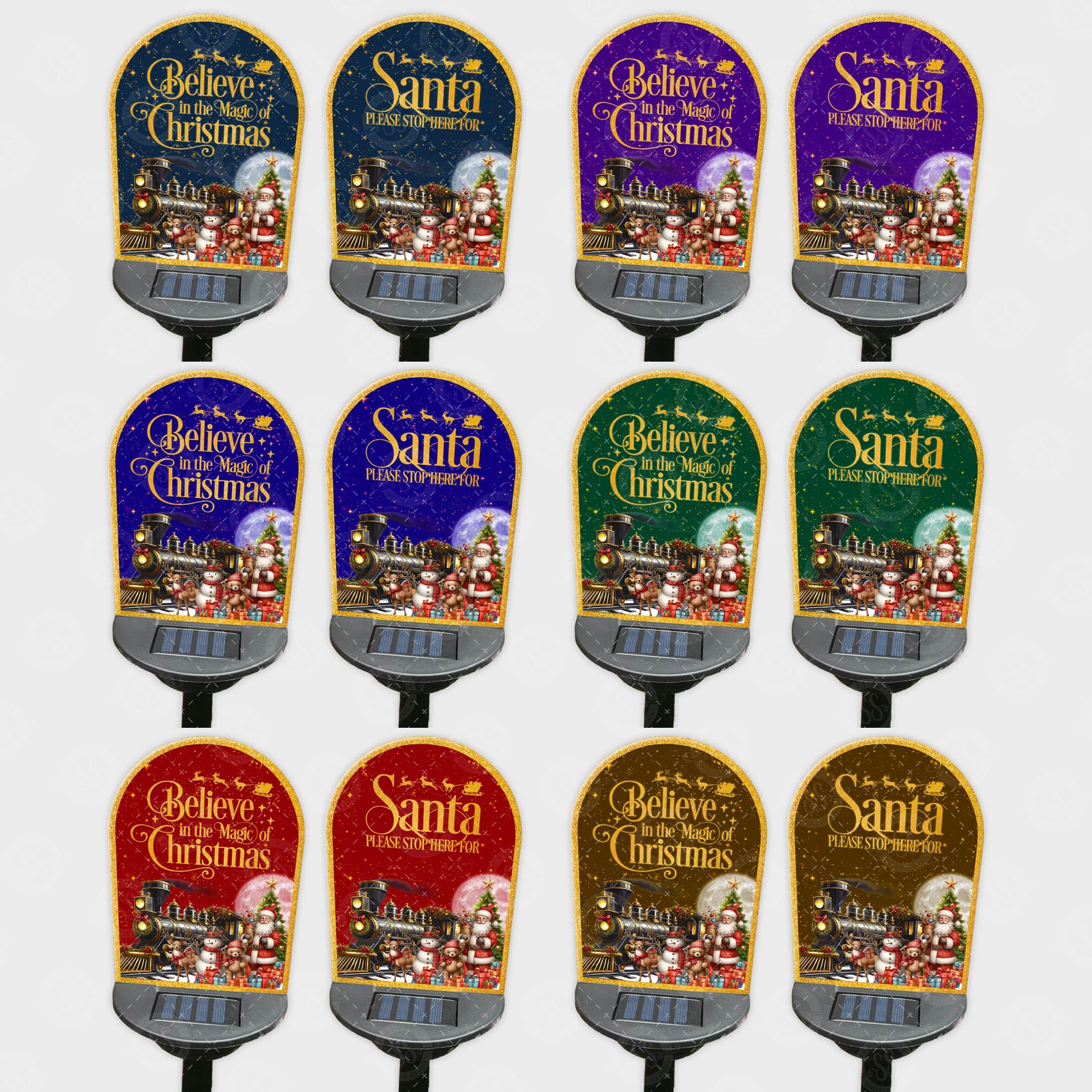 Believe in Christmas and Santa Please Stop Here Solar Arch 2in1 Bundle ...