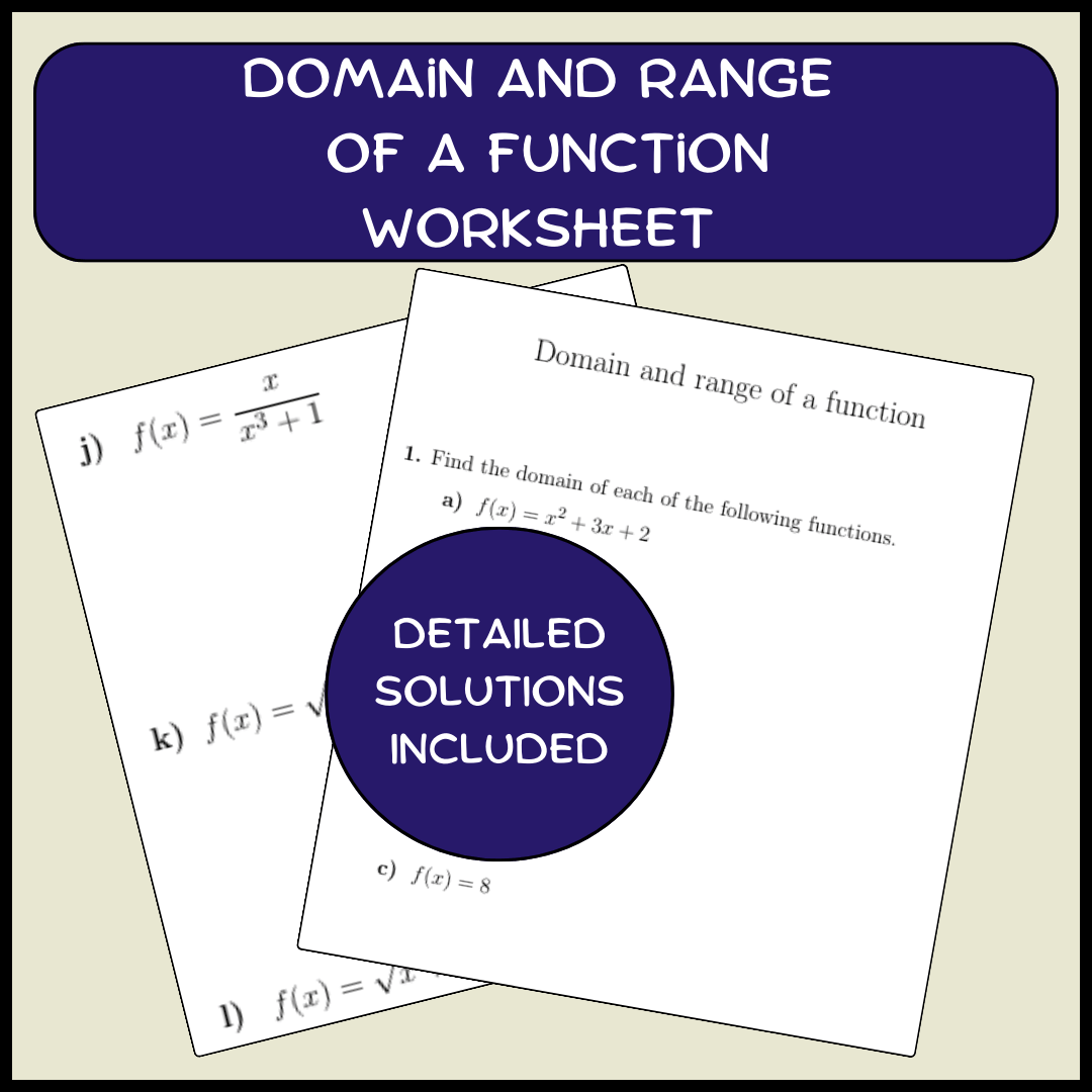 Special Cases of Linear Functions Worksheet (with solutions)