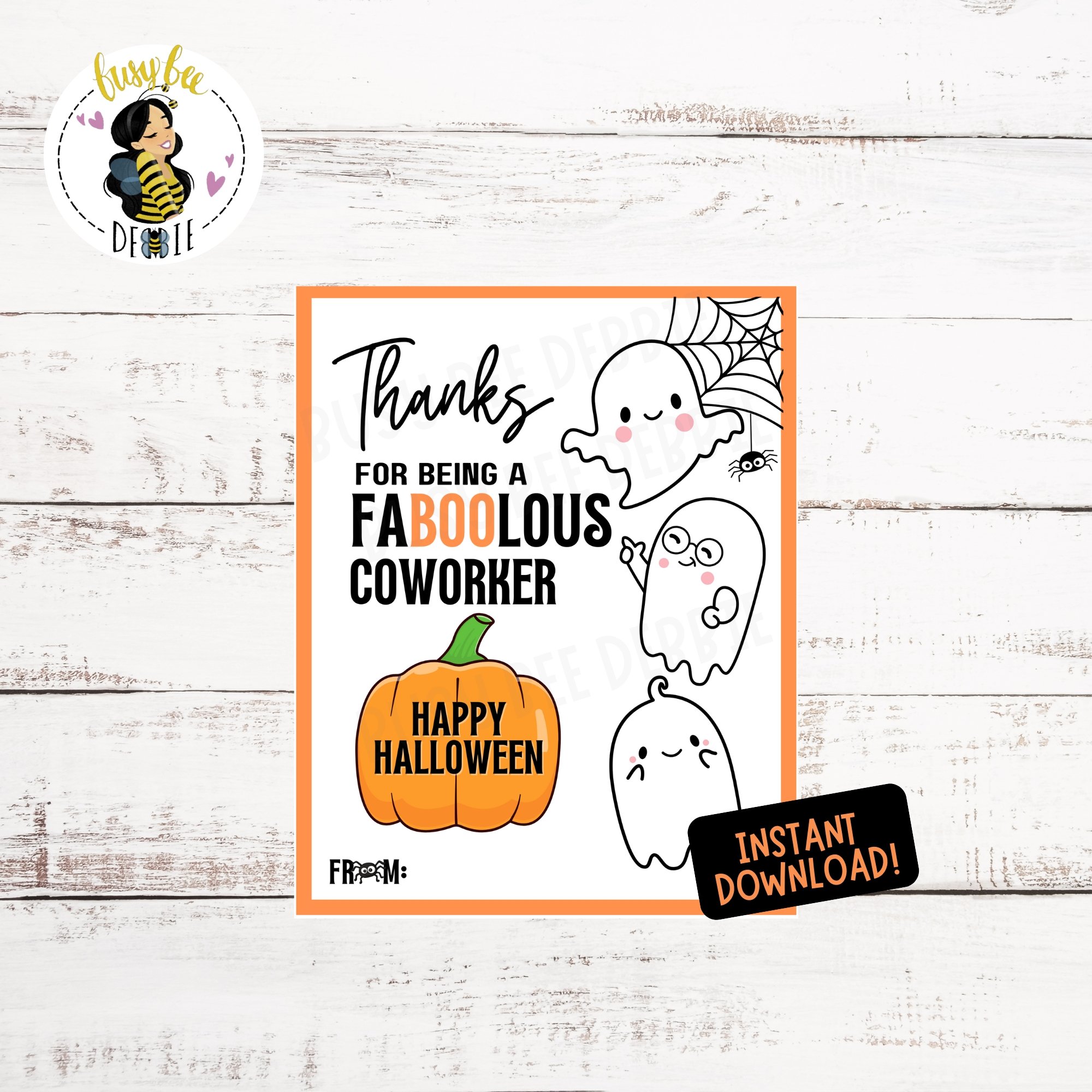 Coworker Appreciation Halloween Printable Tag | Halloween Candy Gift ...