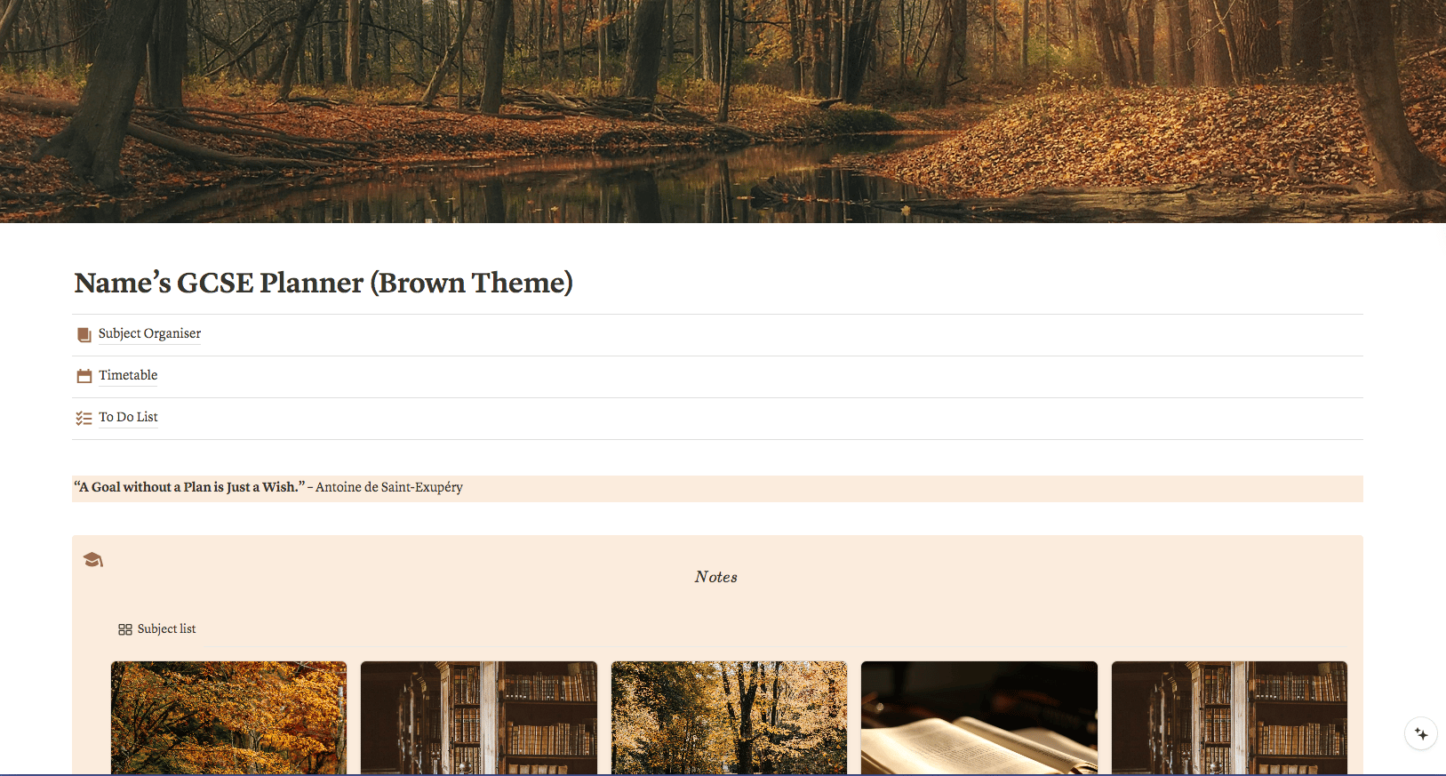 GCSE Autumn Theme Notion Template - Payhip