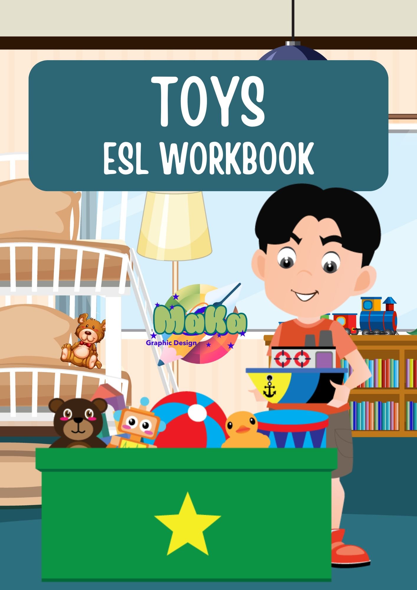 Fun and Colorful Kindergarten Workbook ESL Toys Worksheets for Kids 26 ...