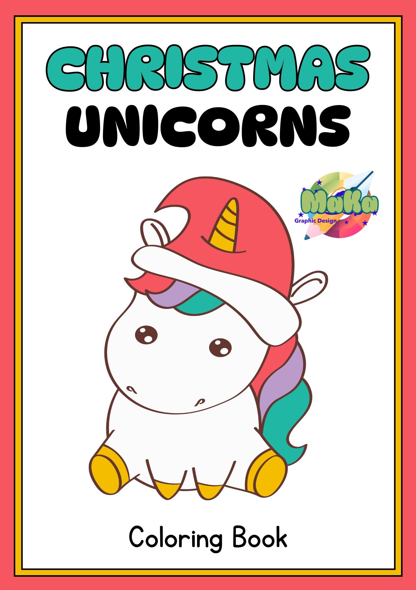 Christmas Unicorns Coloring Book (21 Pages) - PDF Format - Payhip
