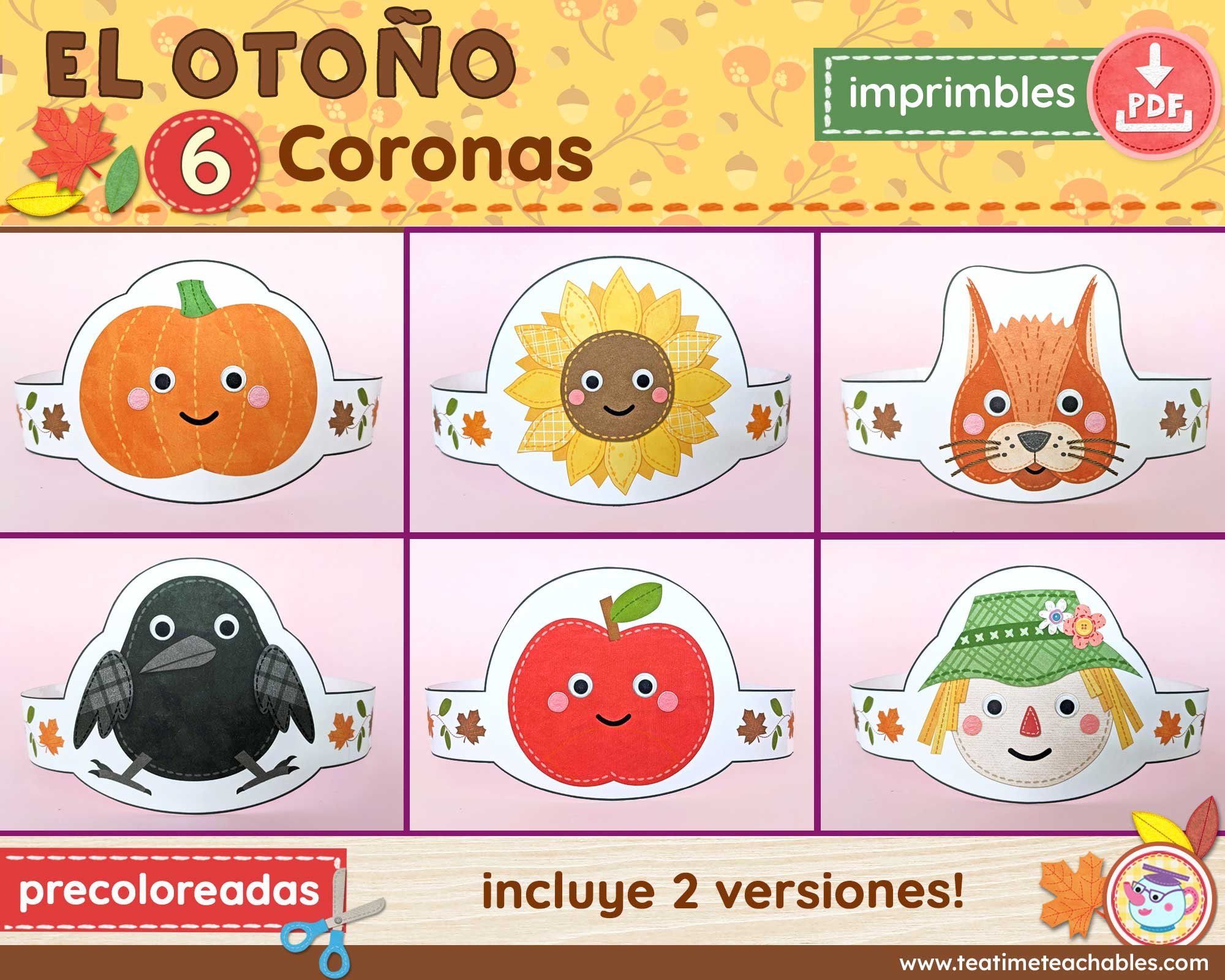 Coronas de Otoño - PRECOLOREADAS - Payhip