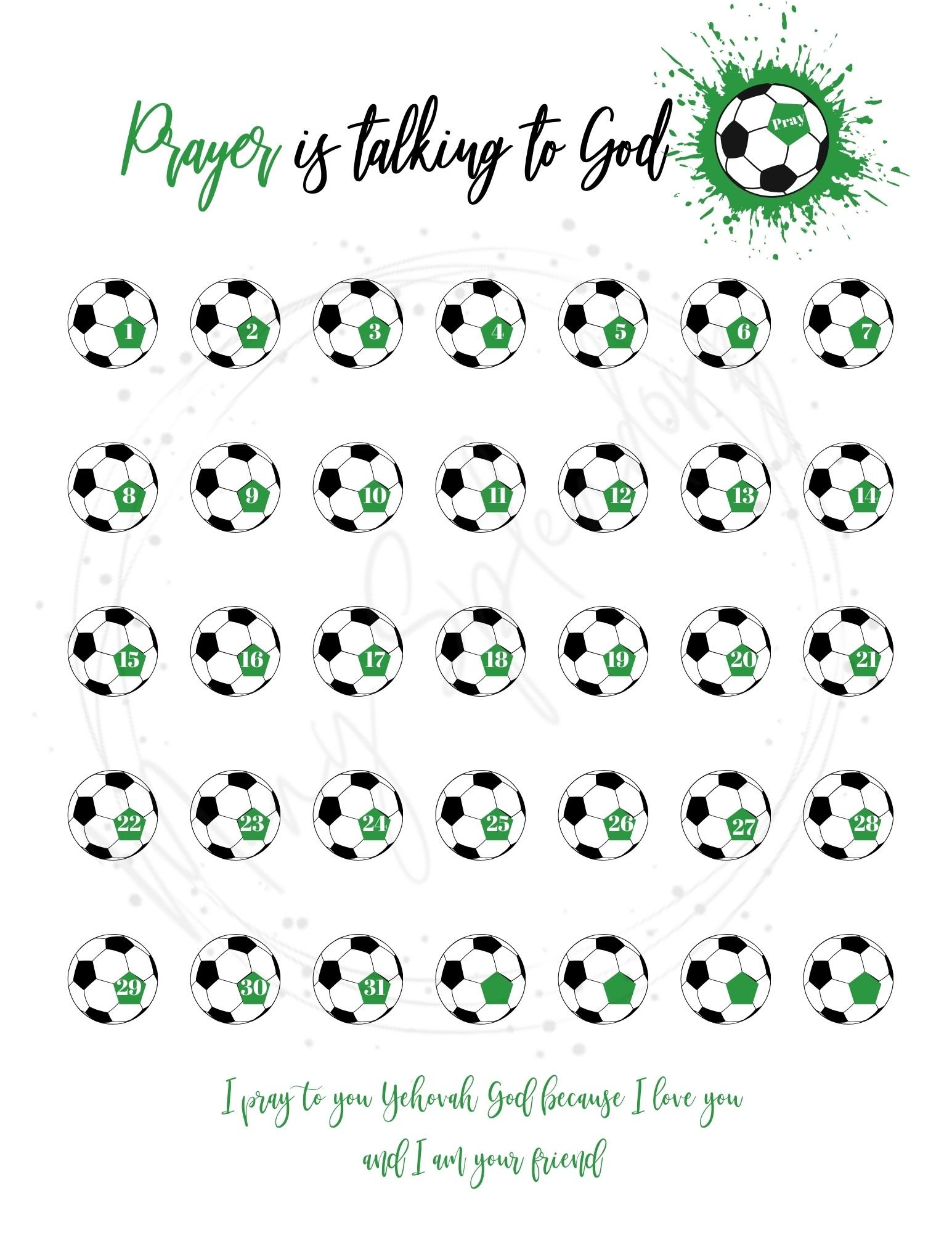 Prayer Tracker-Soccer Ball - Payhip