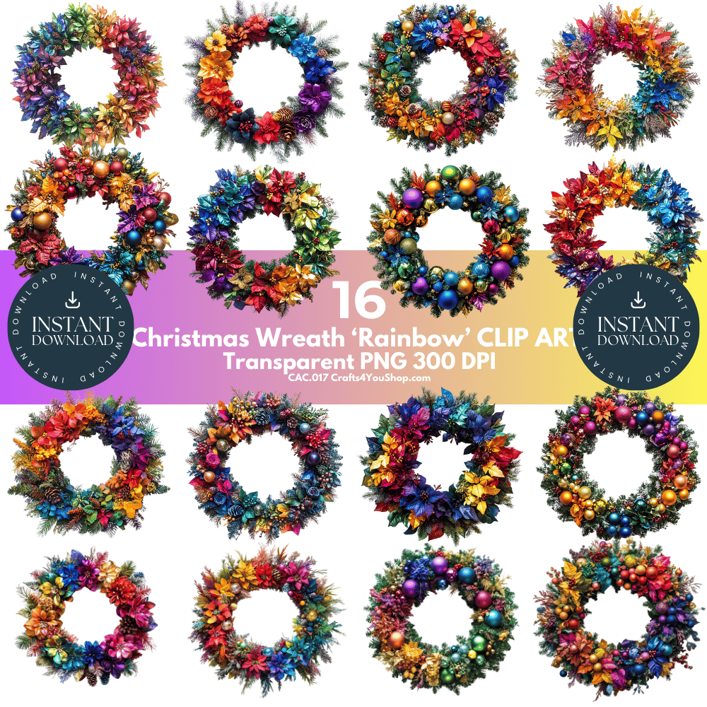 CAC.017 | Xmas Wreaths Rainbow (16 Images)