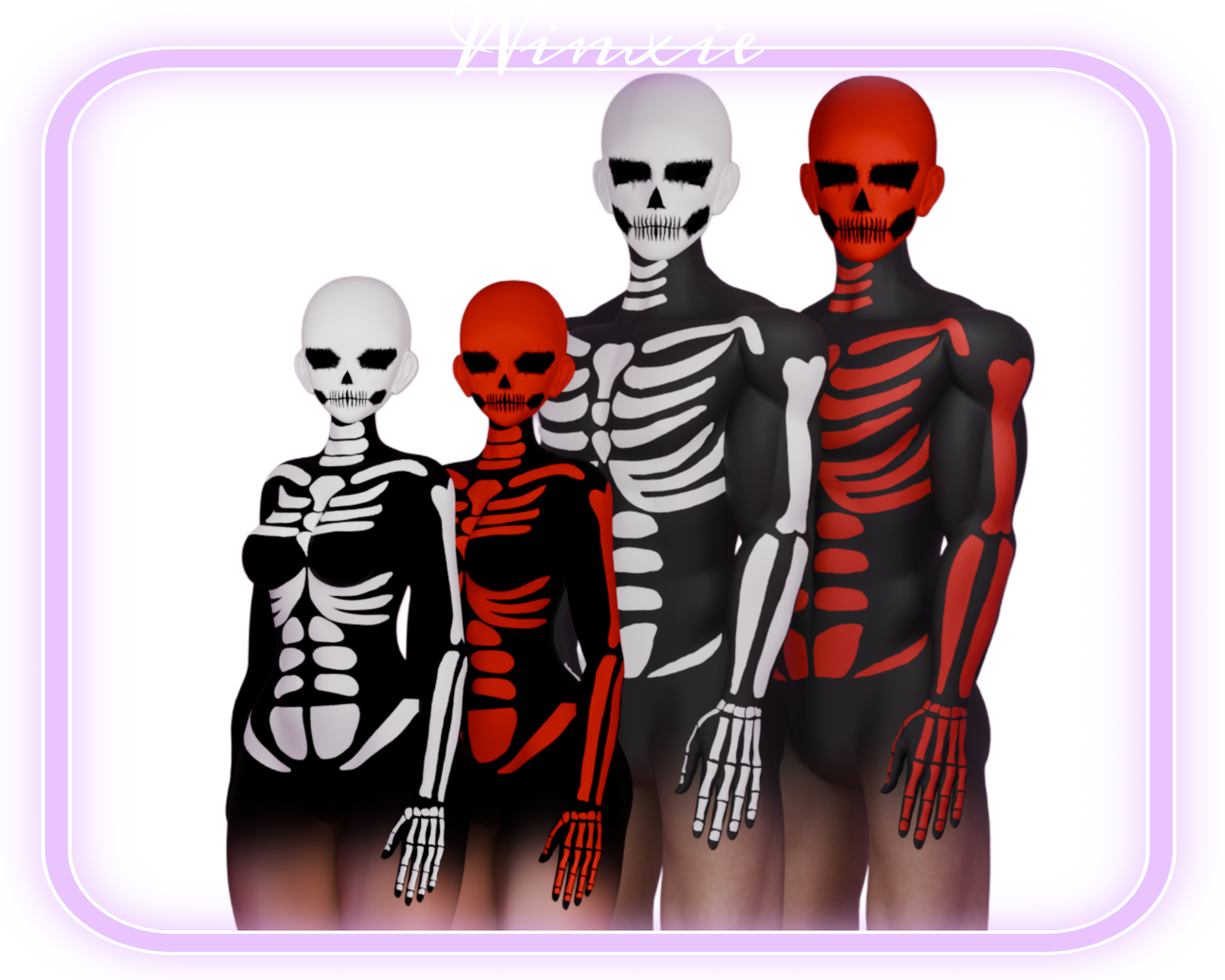 Painted Skeleton Texture Overlays ♡ Amelia Head, 23Minks Male Head ...