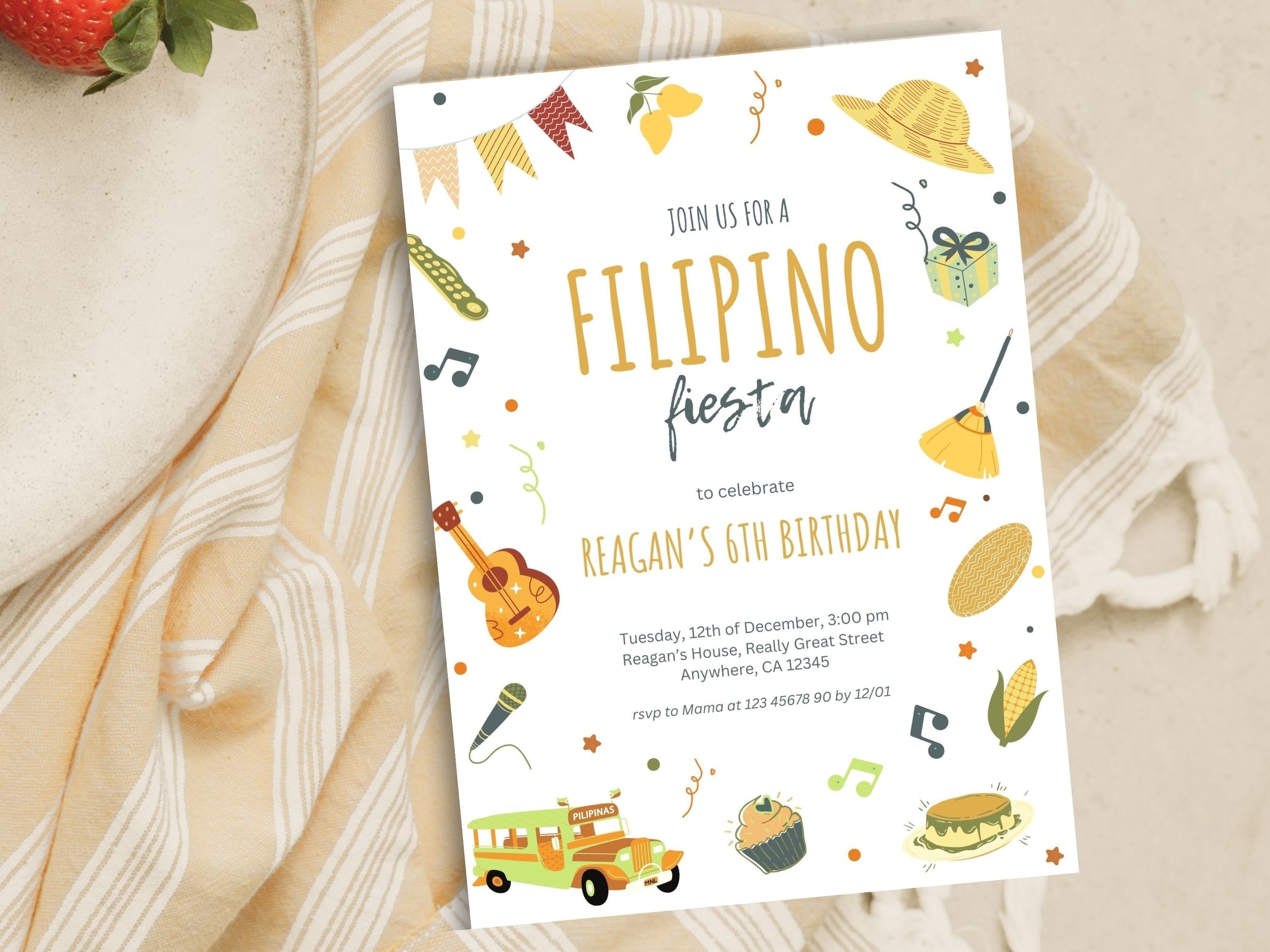 Editable Filipino Fiesta Theme Invitation | Filipino Birthday | Pinoy ...