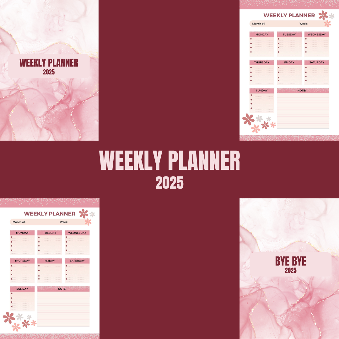 2025 Pink weekly planner - Payhip