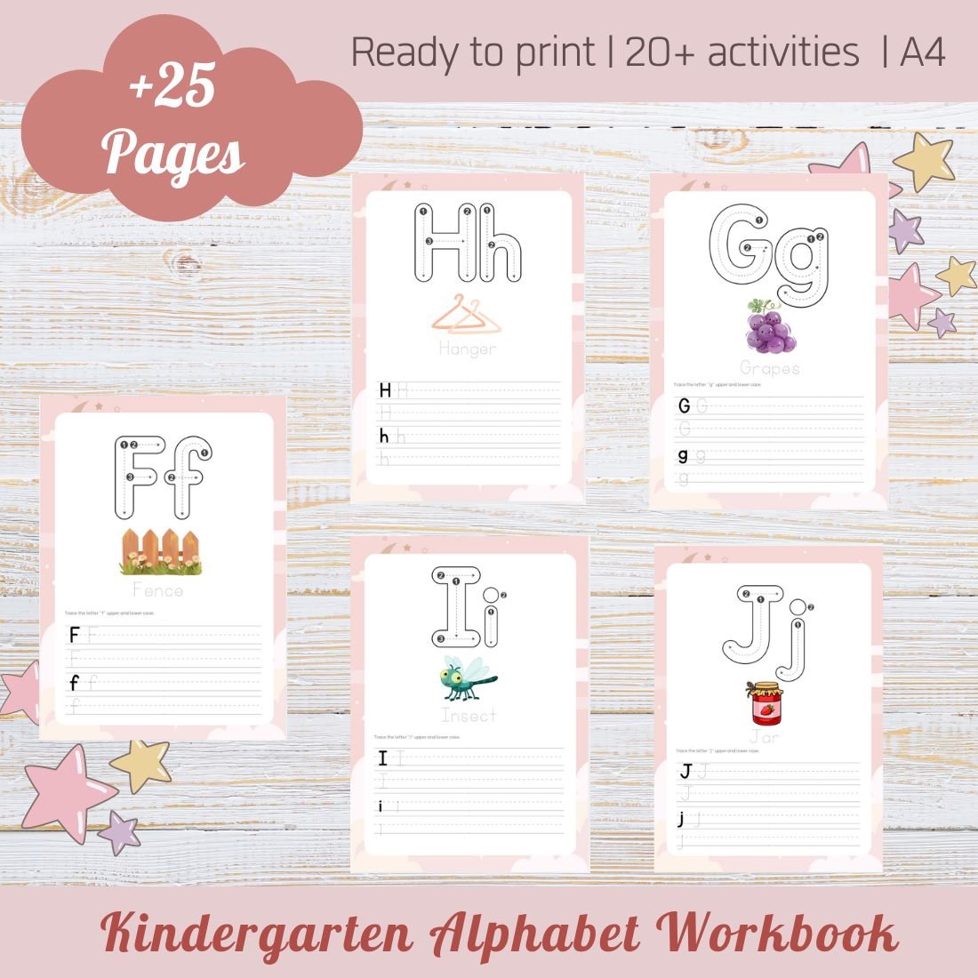 Kindergarten Alphabet Workbook Printable, Alphabet Worksheets Printable ...