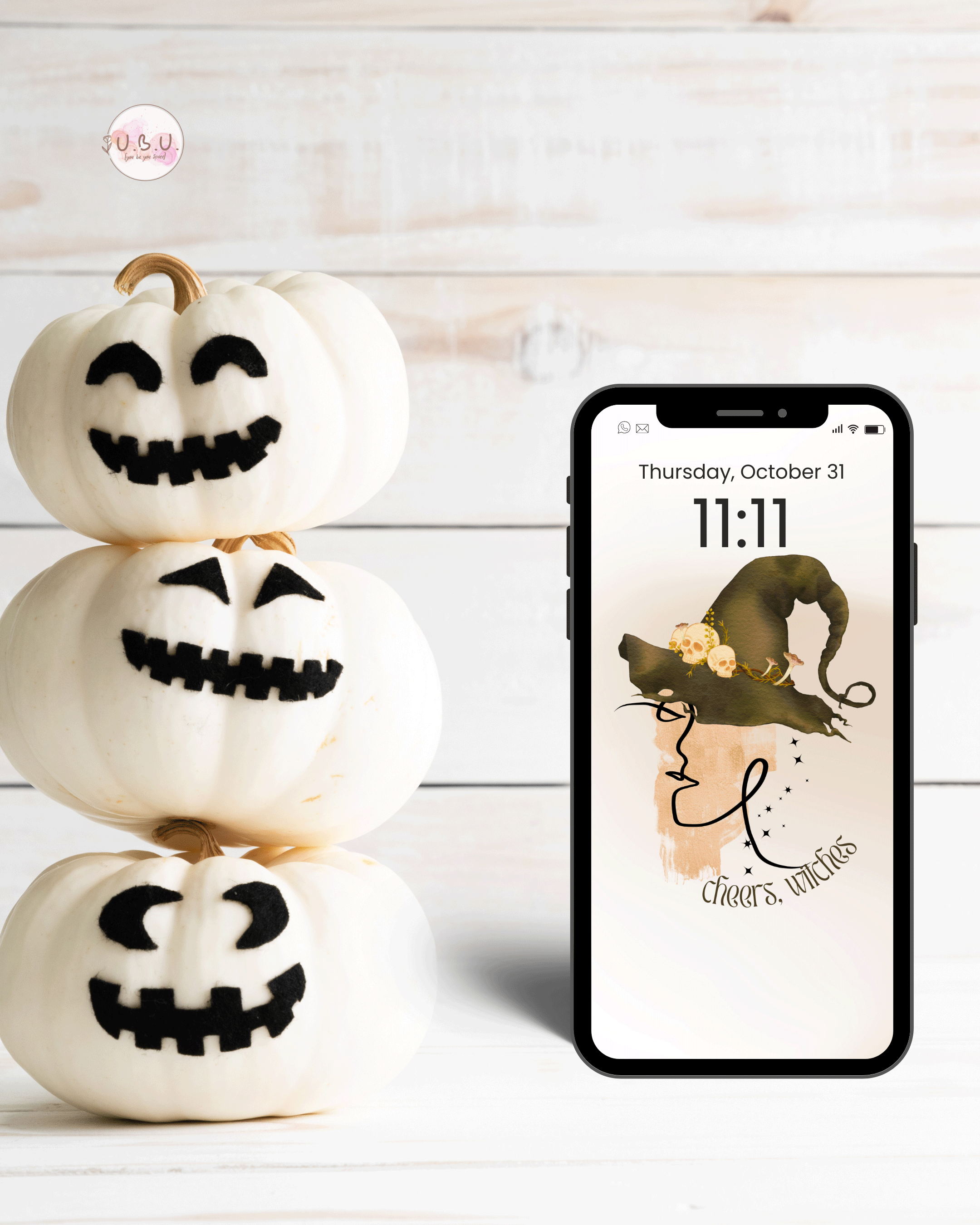 Spooky Cute Halloween Phone Wallpaper PNG Instant Download - Payhip