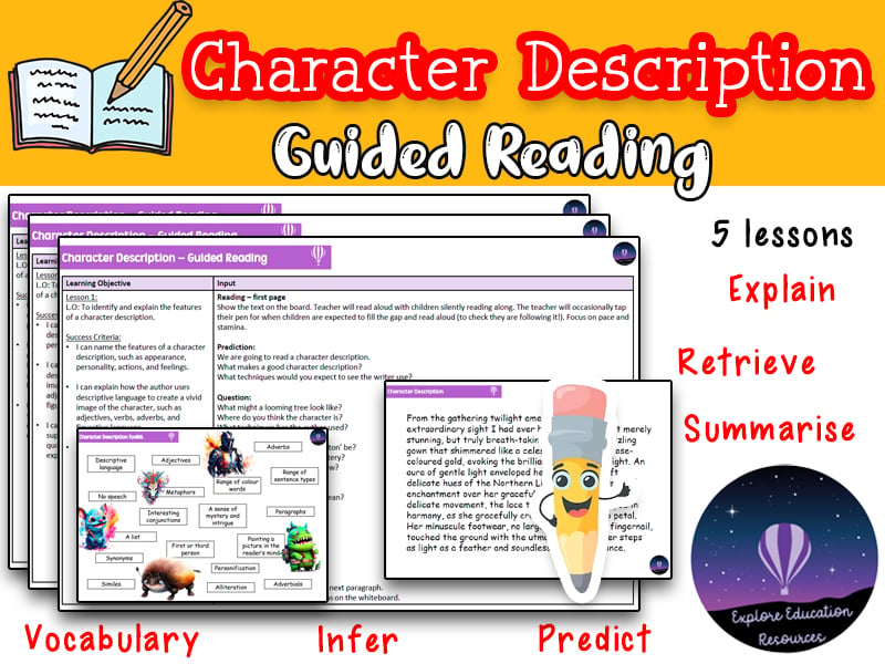 Guided Reading Character Description - 5 Lessons