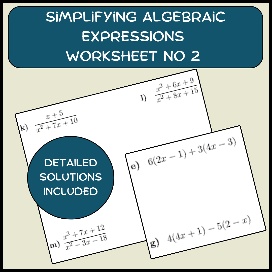 Algebraic Expressions Worksheets